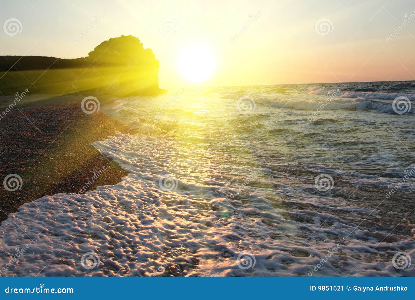 Sea scene stock image. Image of sunlight, sunrise, ocean - 9851621