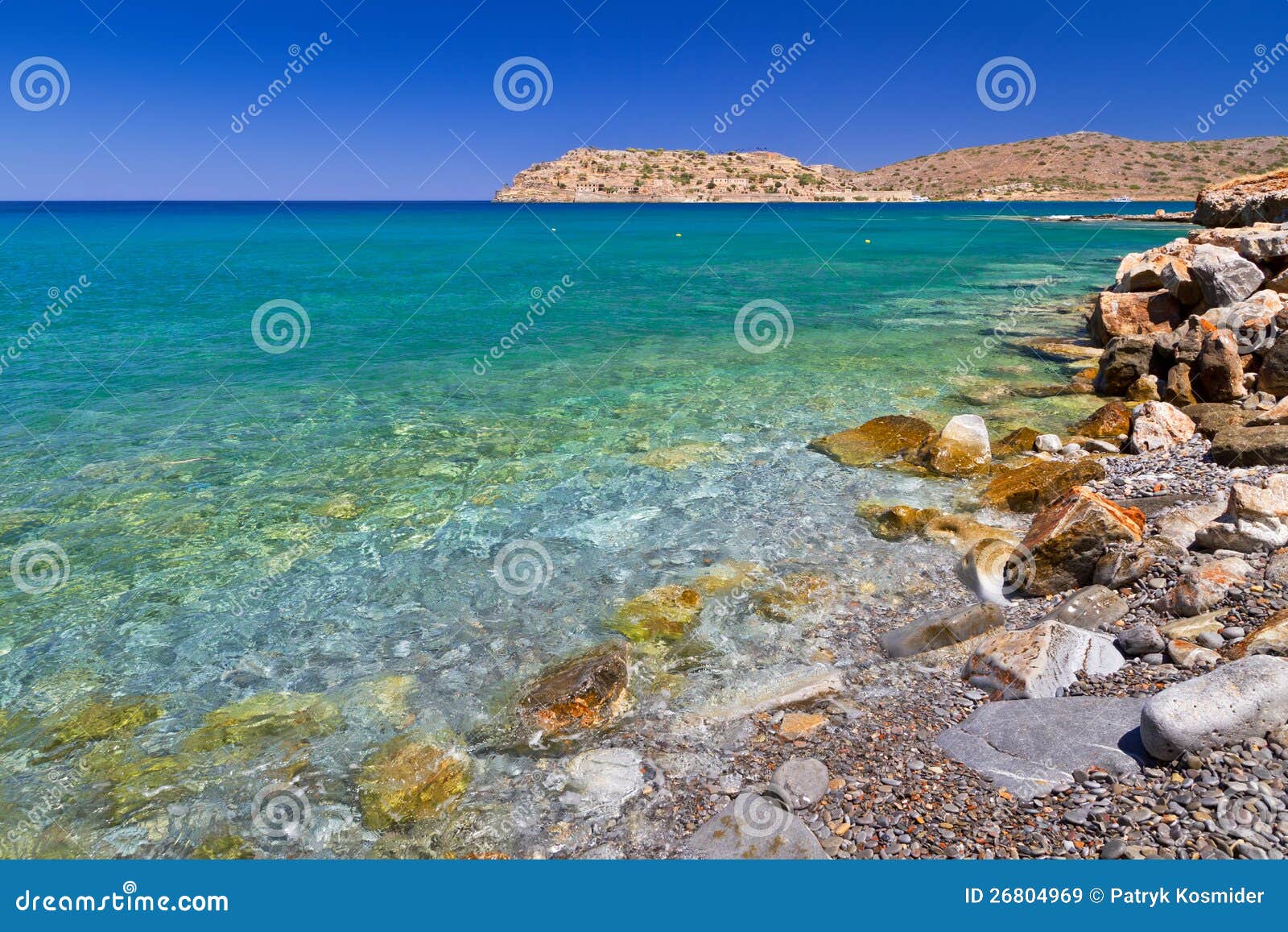 Sea Scenery at Spinalonga Island on Crete Stock Image - Image of east ...