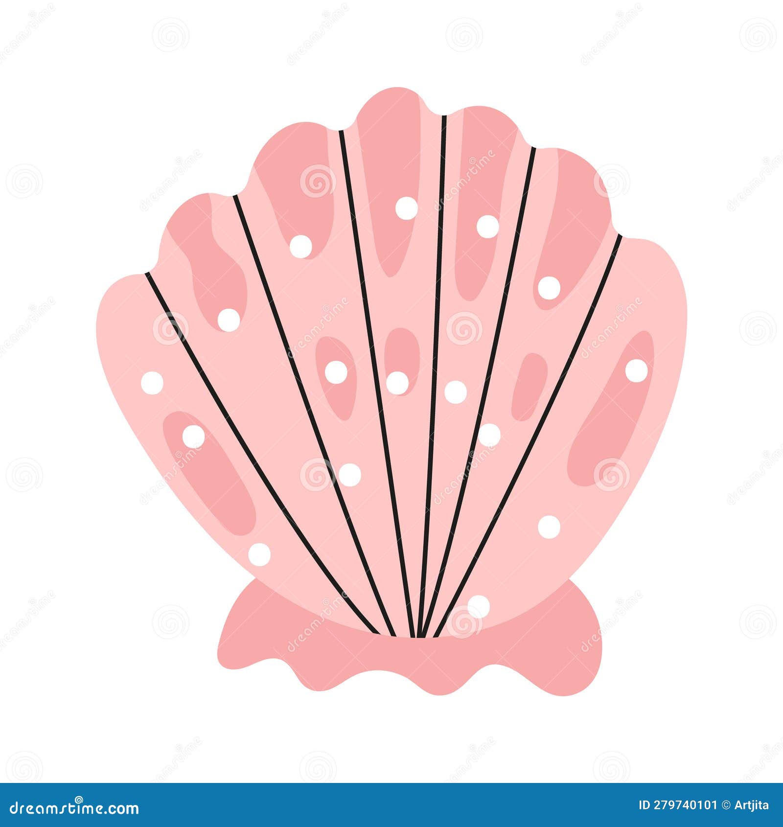 Sea Schell, Conches Of Sea Snail Vector.Colorful Shell, Ocean Conch ...