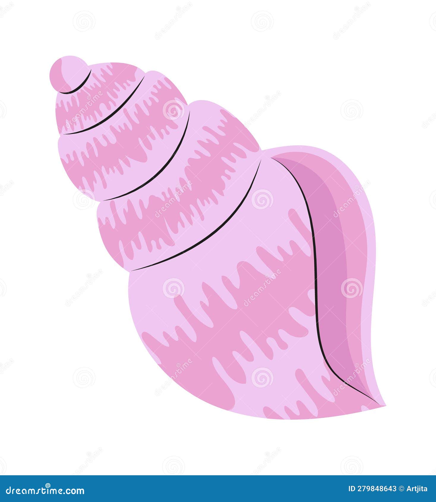 Sea Schell, Conches of Sea Snail Vector.Colorful Shell, Ocean Conch ...