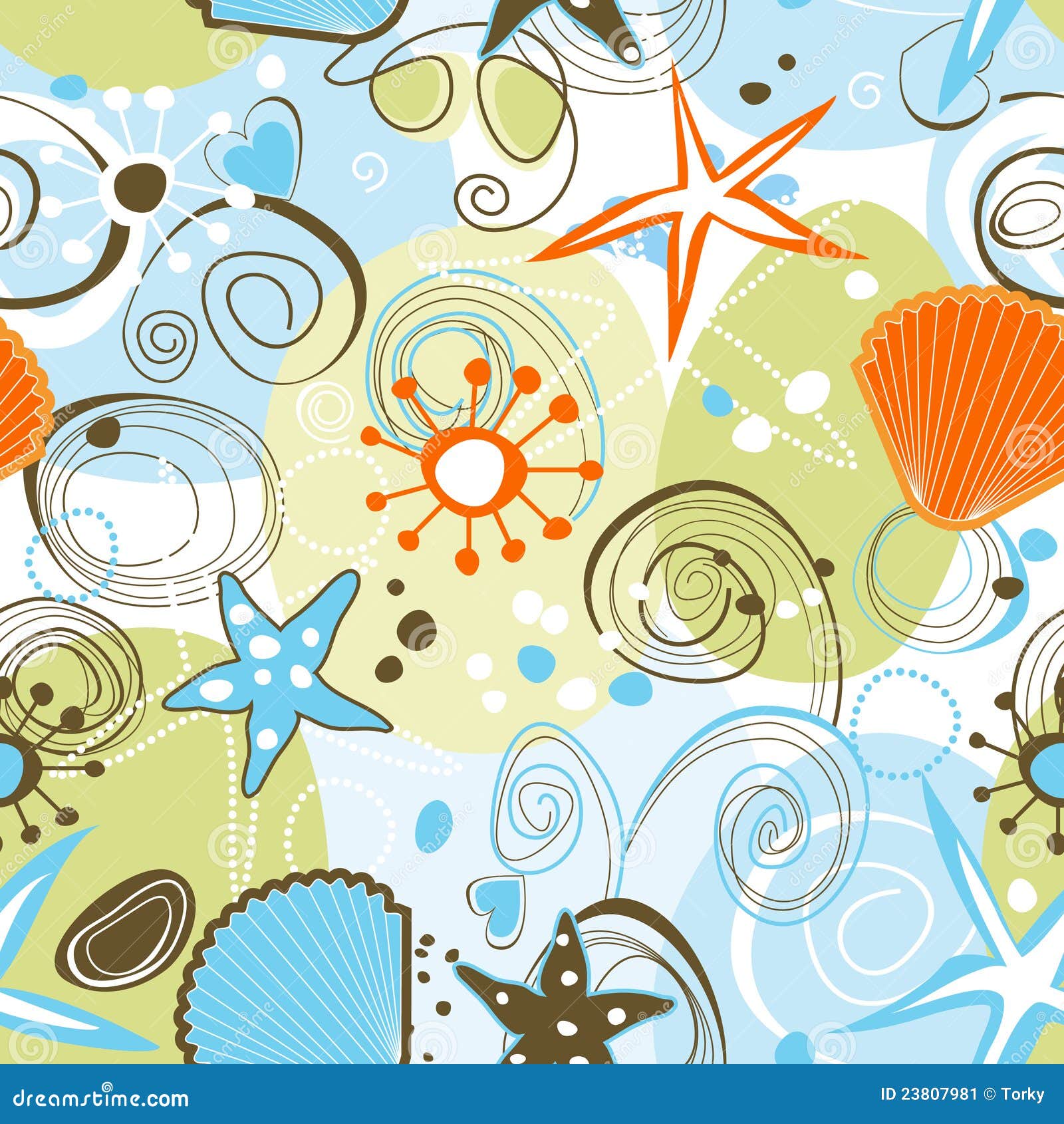 Sea seamless pattern stock vector. Illustration of print - 23807981