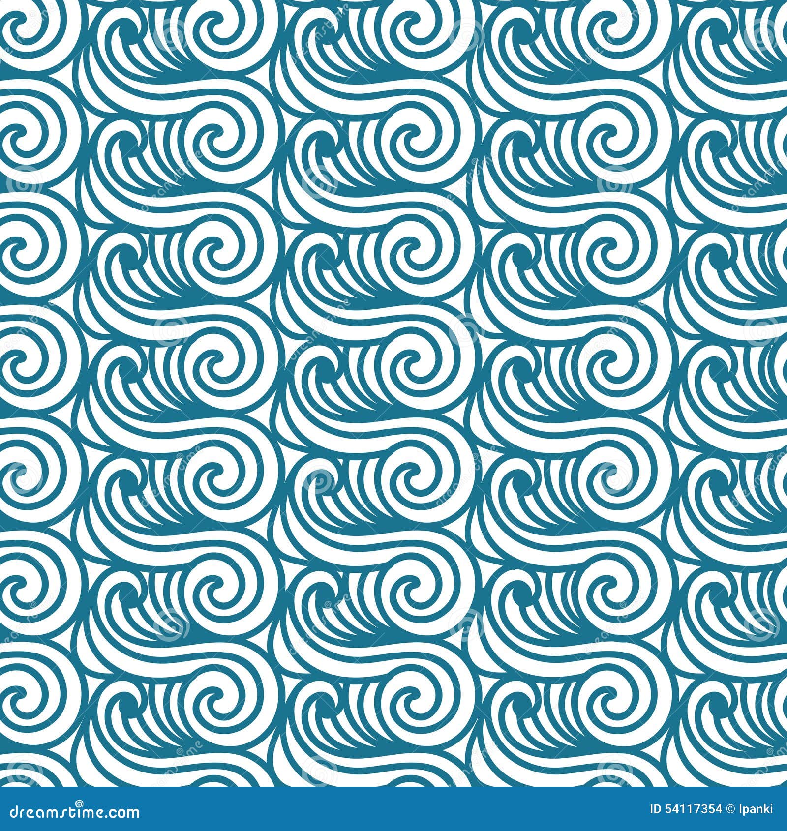 Sea Seamless Pattern. Abstract Asian Waves Background. Stock ...