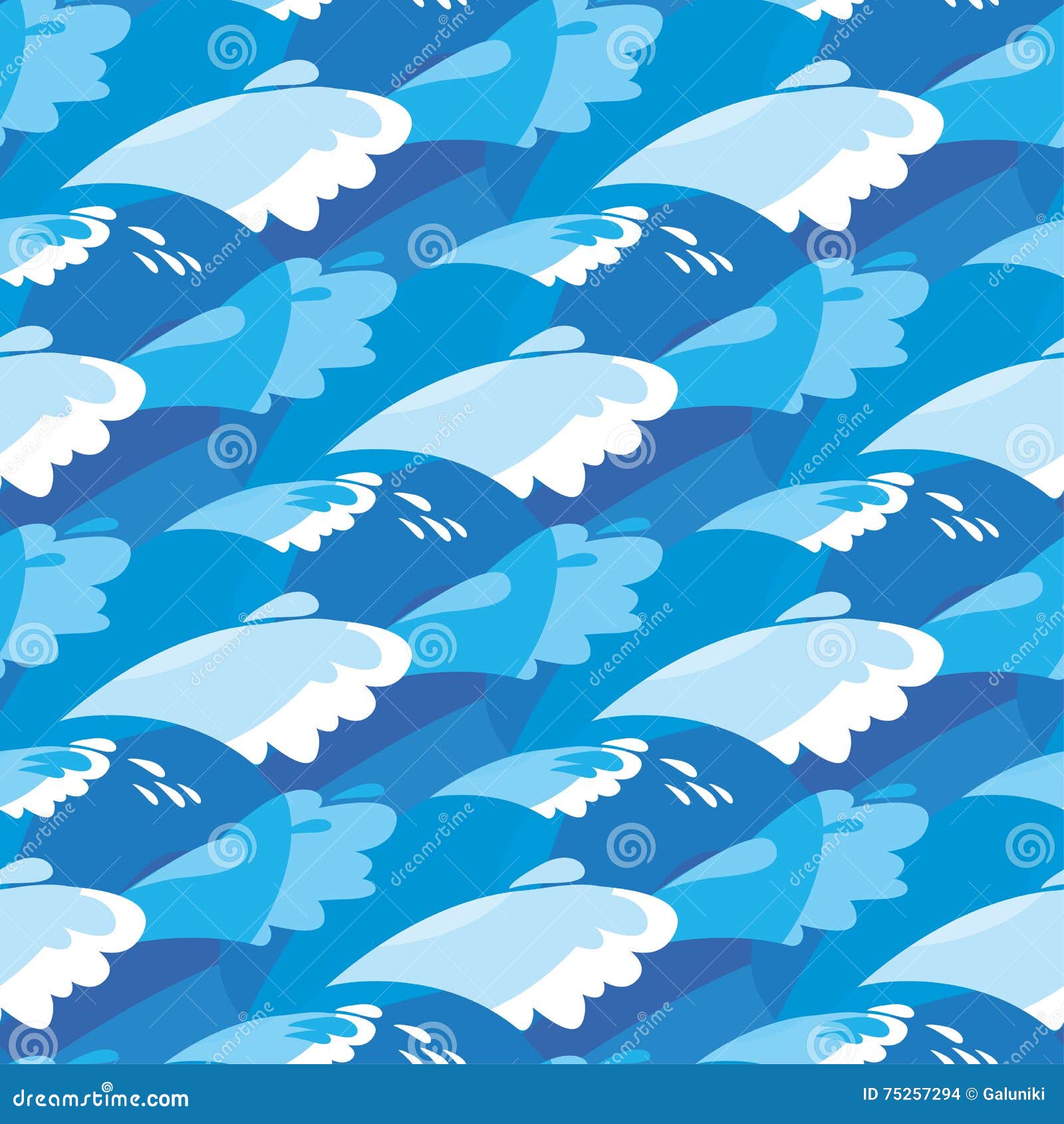 Sea Seamless Pattern. Water Vector Illustration Stock Vector ...