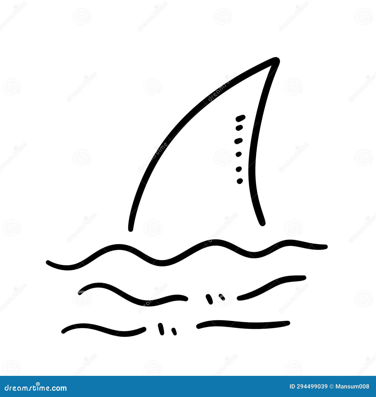 Shark Doodle Coloring Book With Vector Illustration For Kids ...