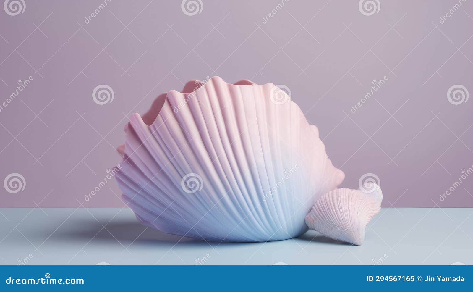 Sea Shell on Blue and Purple Background. Minimal Concept Stock ...
