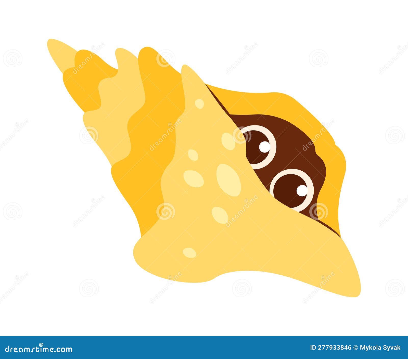 Sea Shell Character stock vector. Illustration of shell - 277933846