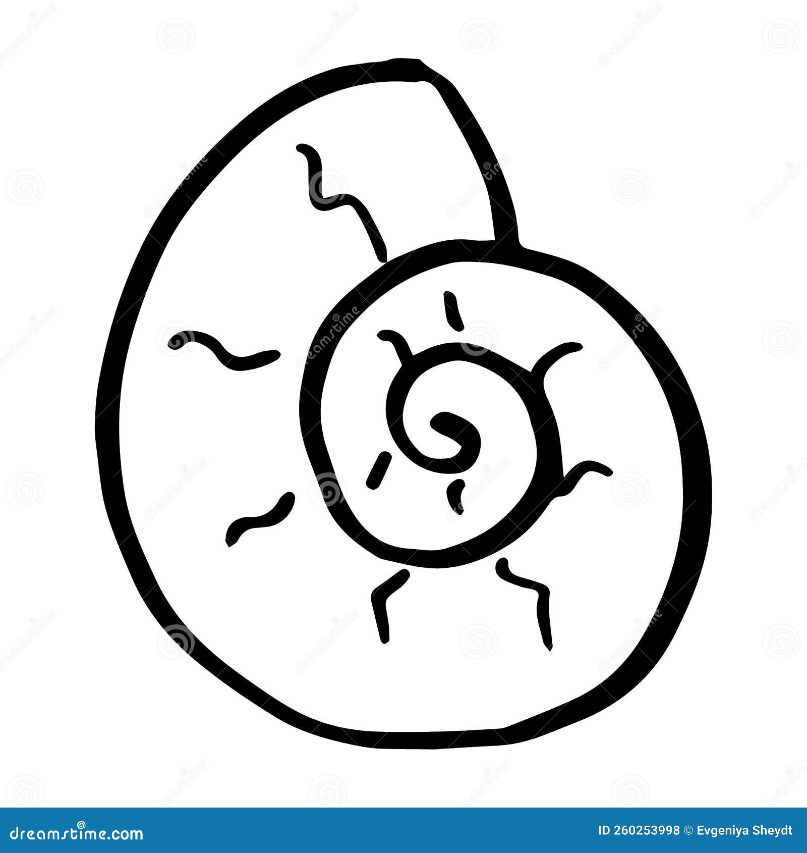 The Sea Shell Doodle Simple Silhouette Icon, Vector Stock Vector ...