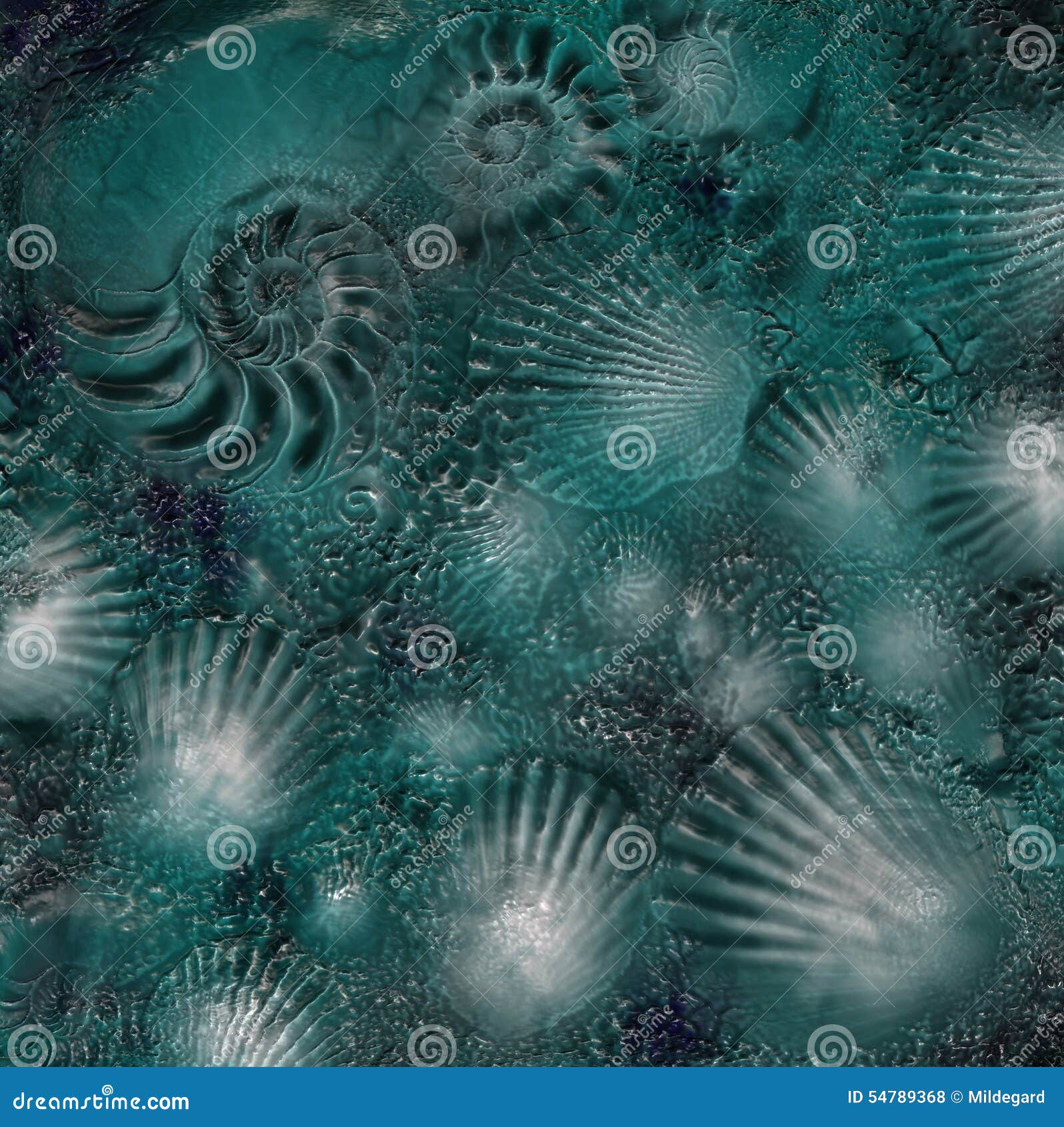 Sea Shell Fossils 3d Background Stock Illustration - Illustration of ...