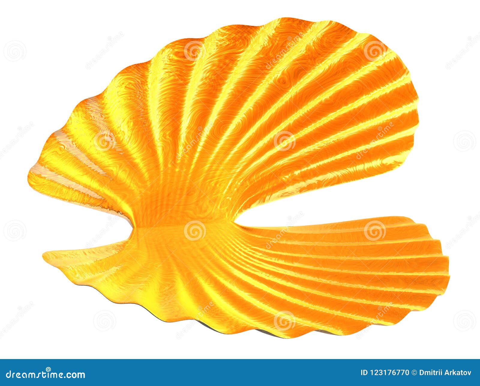 Sea shell from gold stock illustration. Illustration of shell - 123176770