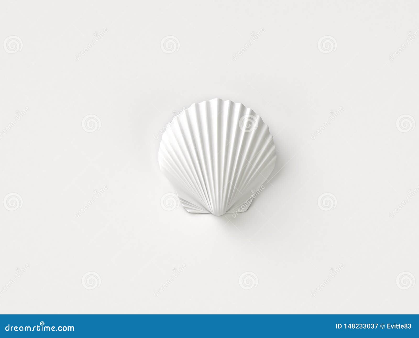 Sea Shell On Gray Minimal Style Background. Travel Concept. 3D Model ...