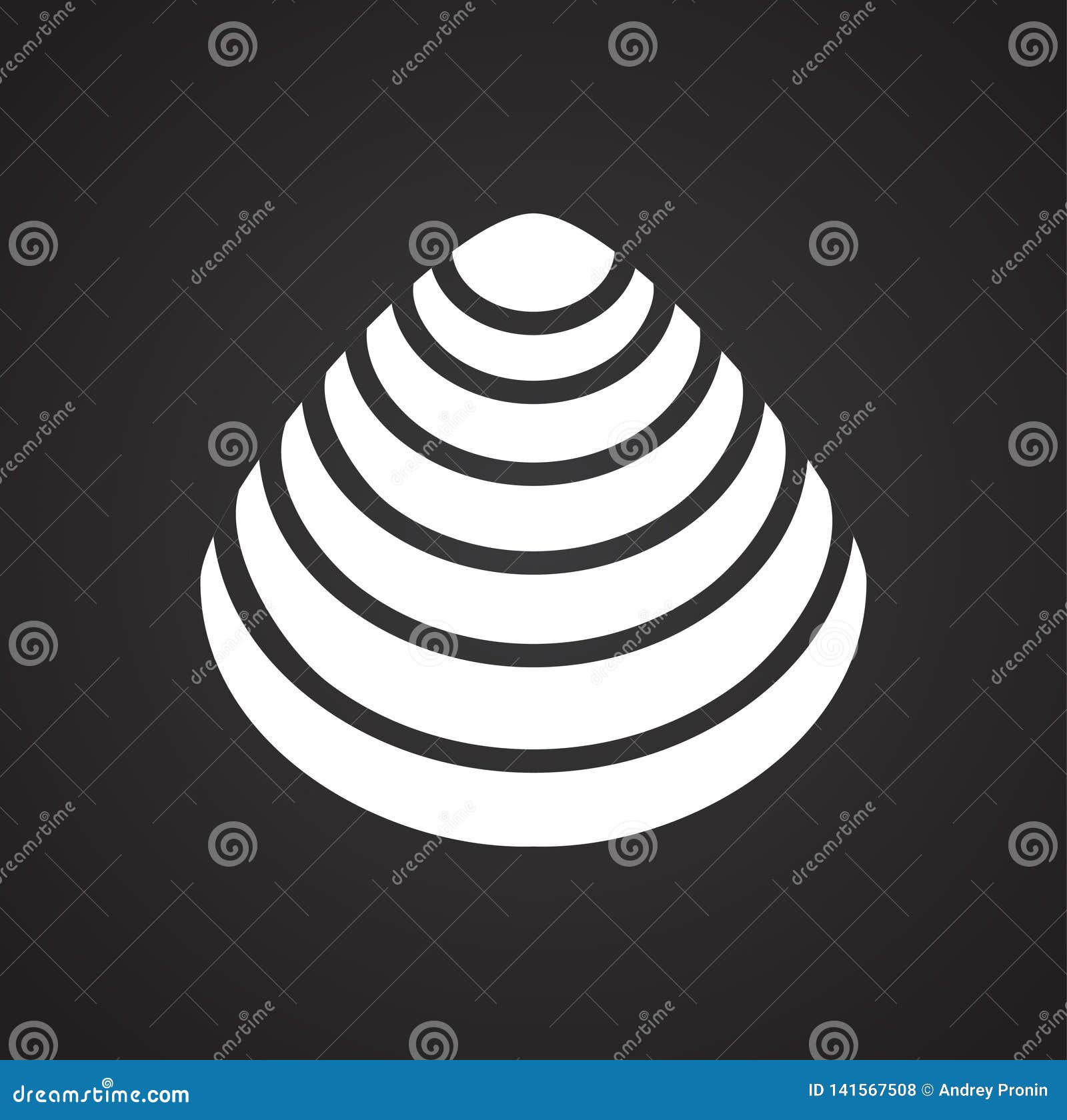 Sea Shell Icon on Black Background for Graphic and Web Design. Simple ...