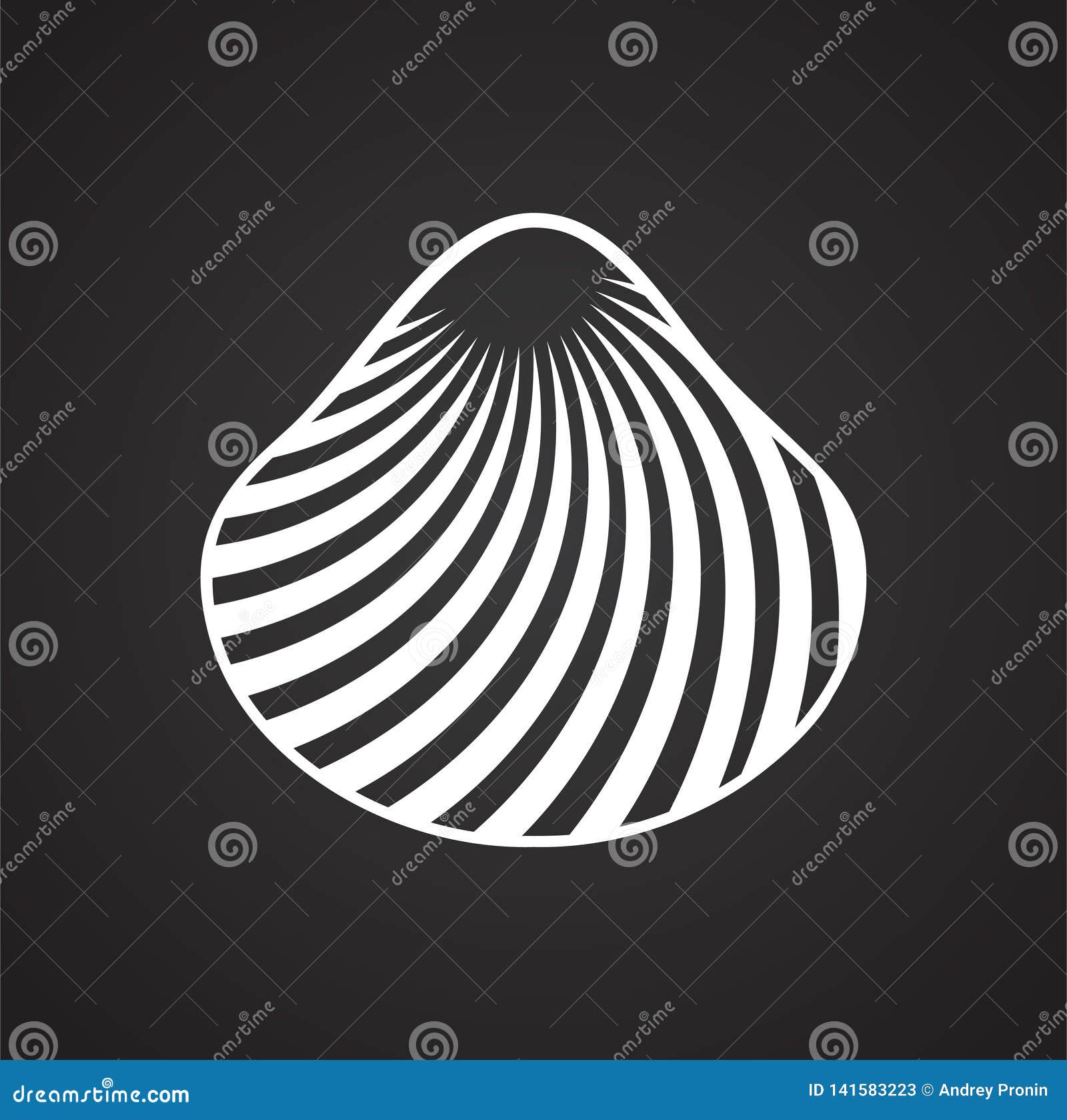 Sea Shell Icon on Black Background for Graphic and Web Design. Simple ...