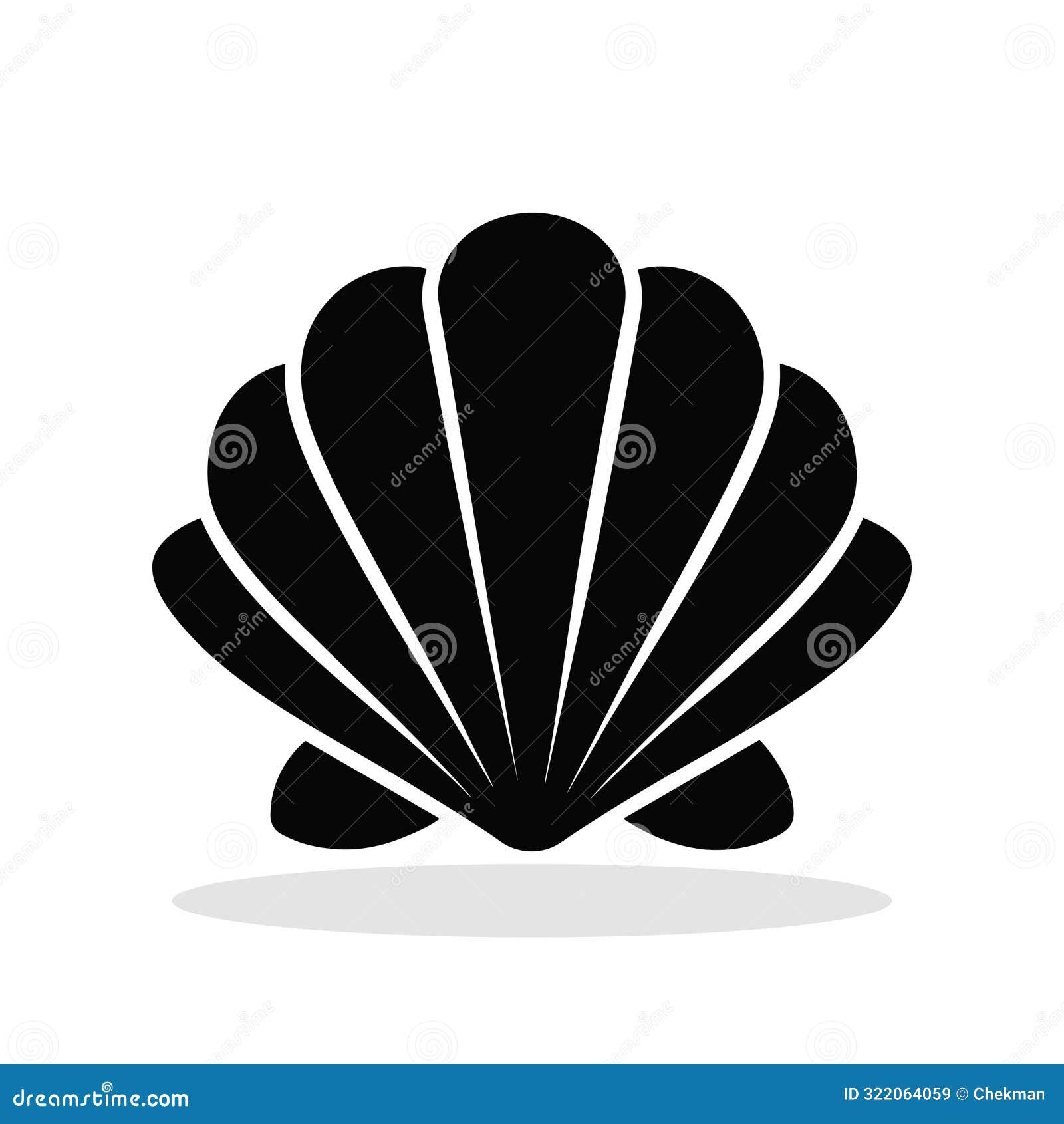 Sea Shell Icon. Pearl Shell Icon. Shell Vector Icon. Black Seashell ...