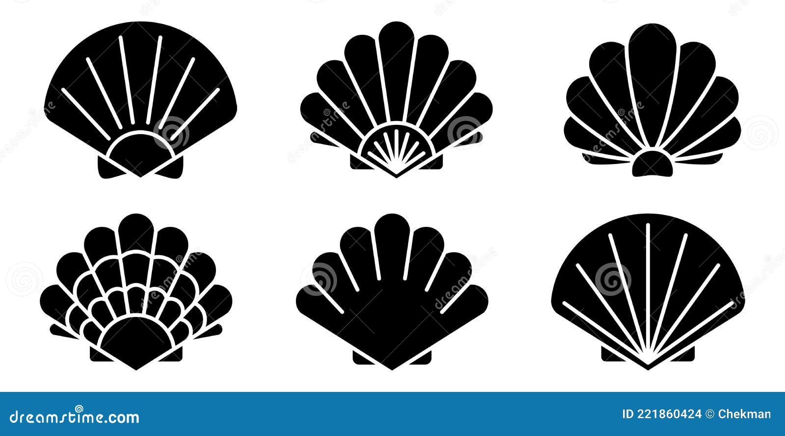 Sea Shell Icon. Shell Vector Icons. Black Seashell Icons Stock Vector ...