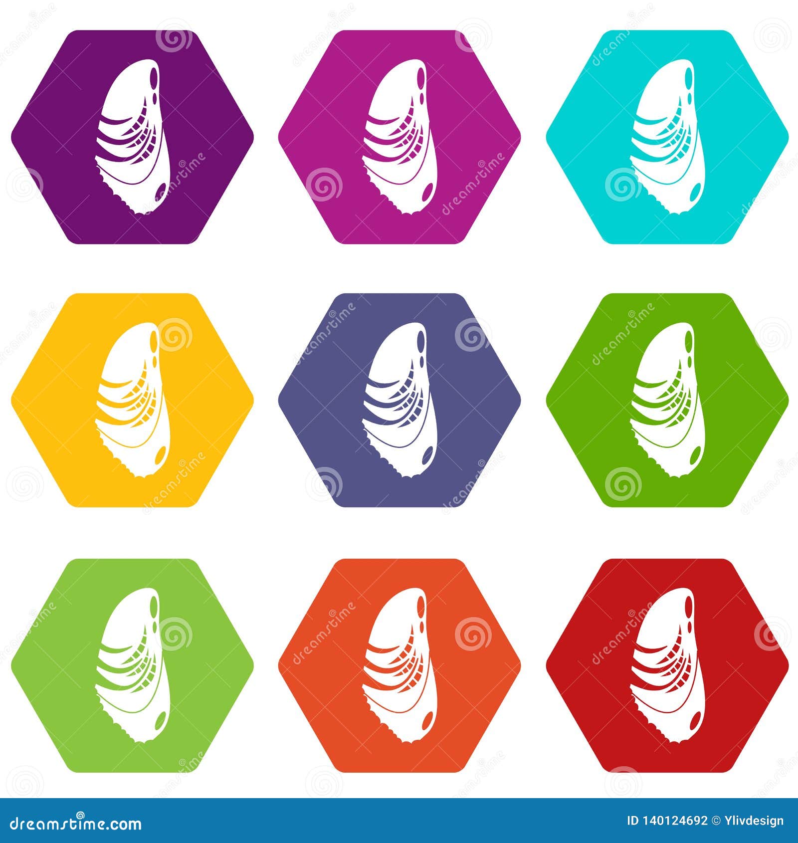 Sea Shell Icons Set 9 Vector Stock Vector - Illustration of shell ...