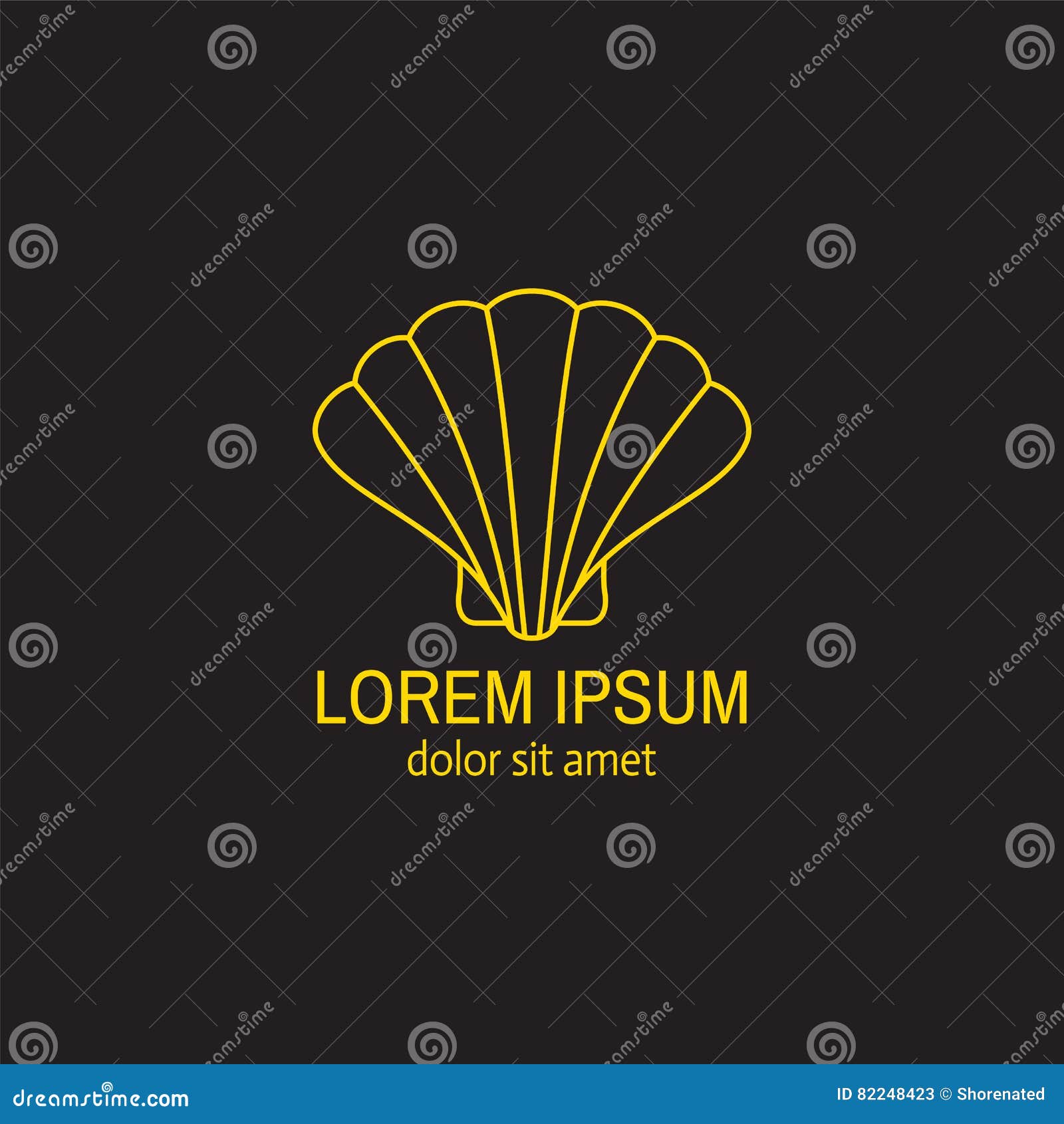 Sea shell logo template. stock vector. Illustration of ocean - 82248423