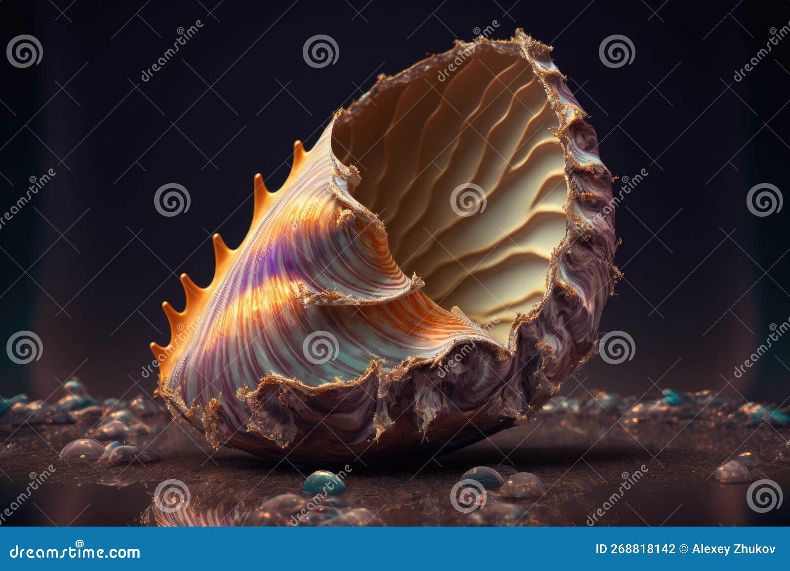 Sea shell. Macro. stock illustration. Illustration of beach - 268818142