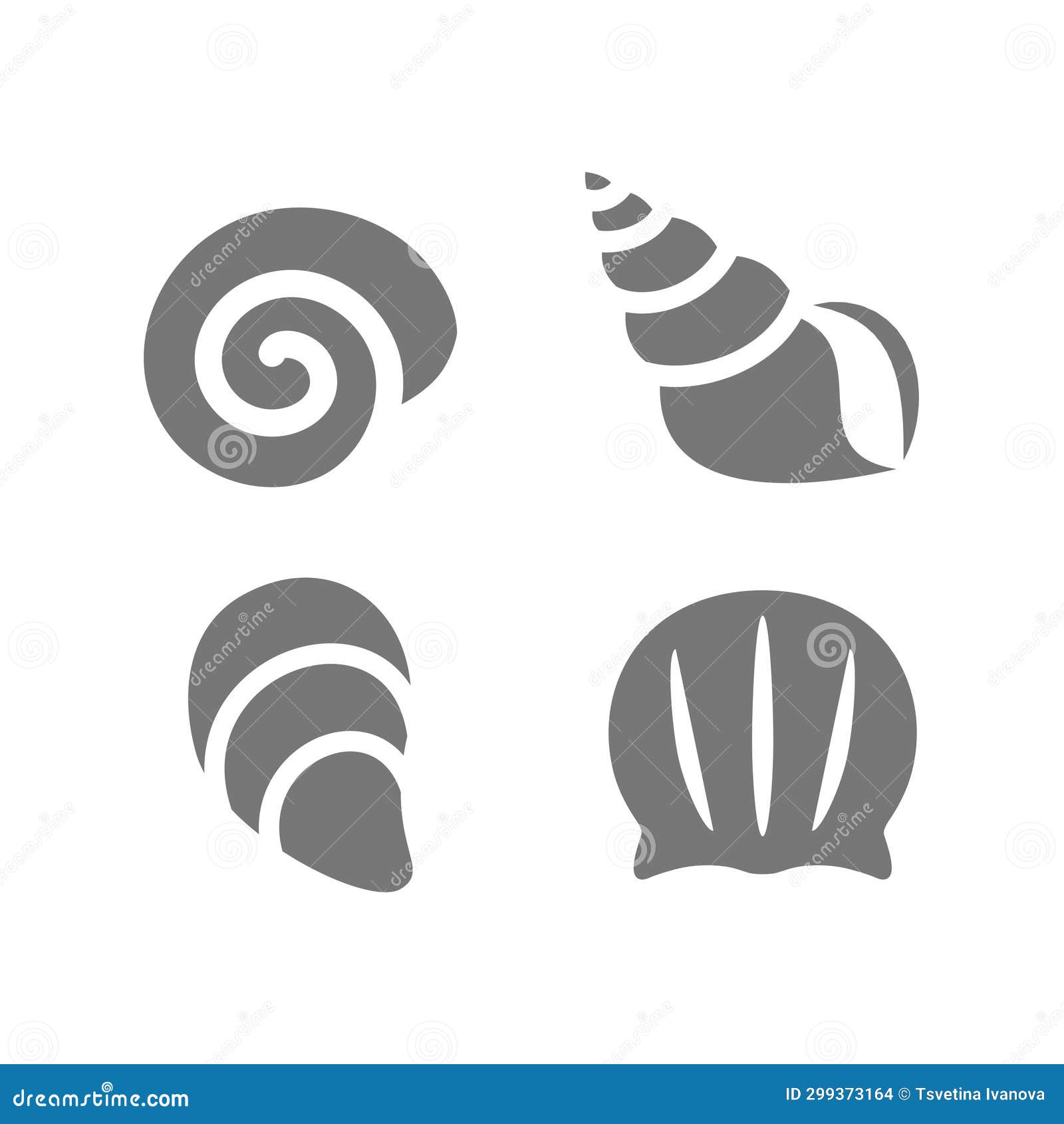 Sea Shell and Mussels Vector Icon Set Stock Vector - Illustration of ...