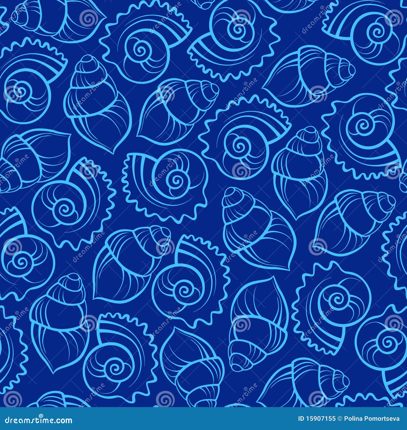 Sea shell seamless pattern stock vector. Illustration of feast - 15907155