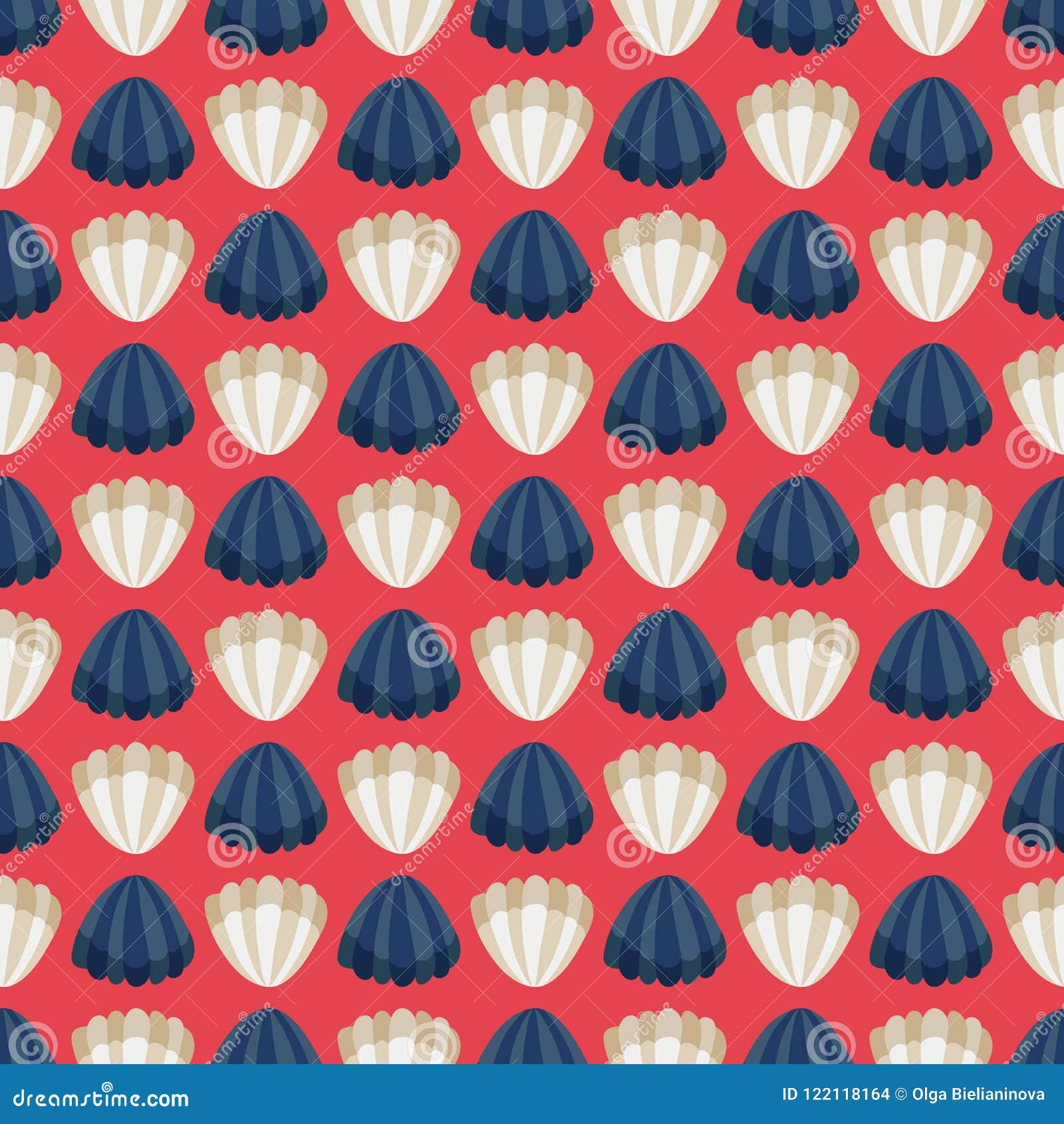 Sea Shell Seamless Pattern. Vintage Geometry Pattern Stock Vector ...