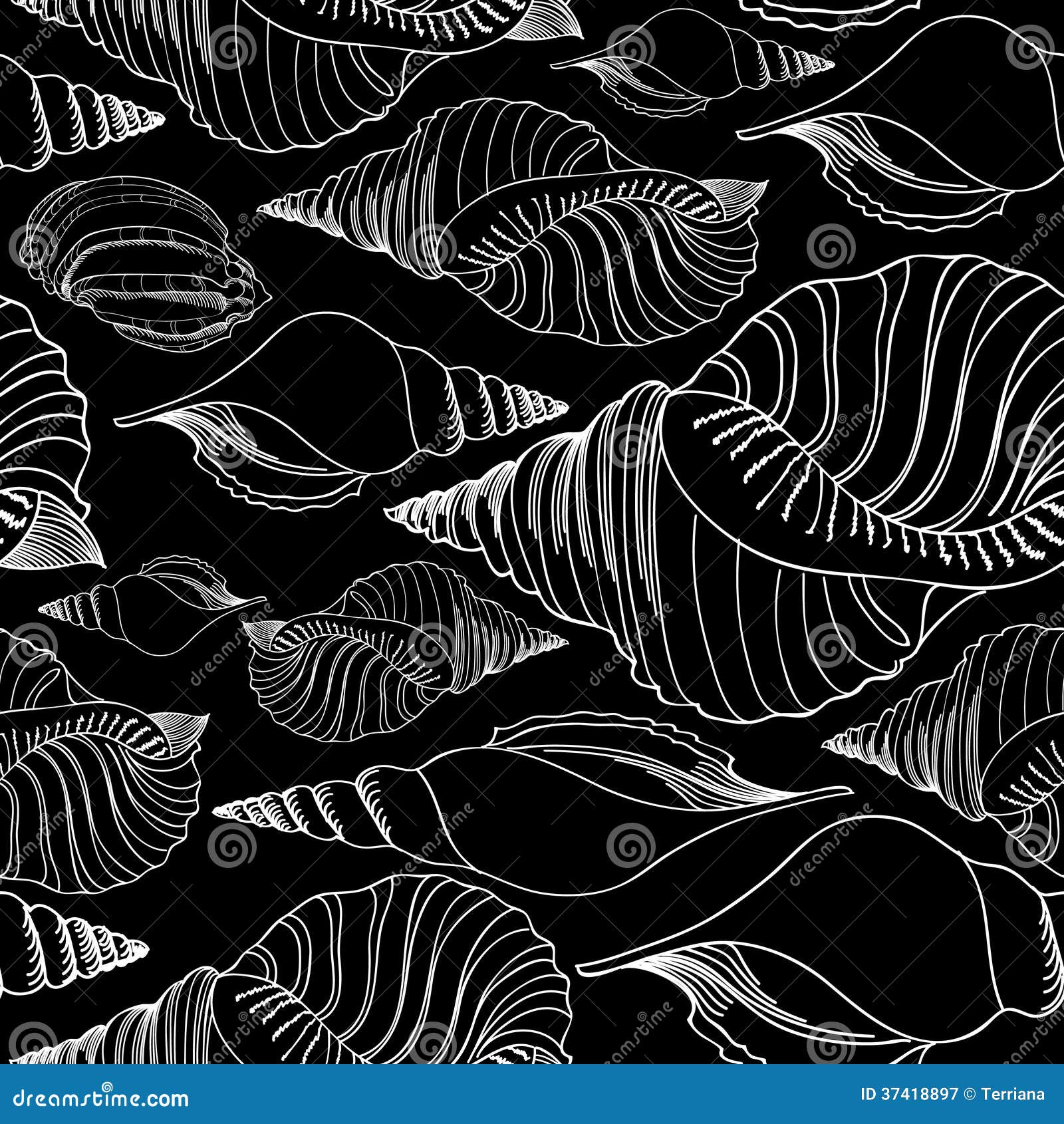 Sea Shell Seamless Texture. Beach Resort Wallpaper. Royalty-Free Stock ...