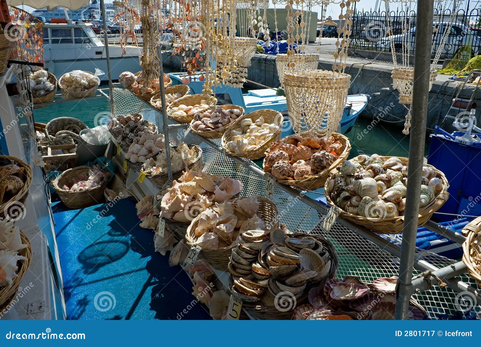 Sea shell store stock image. Image of store, rhodes, harbor - 2801717