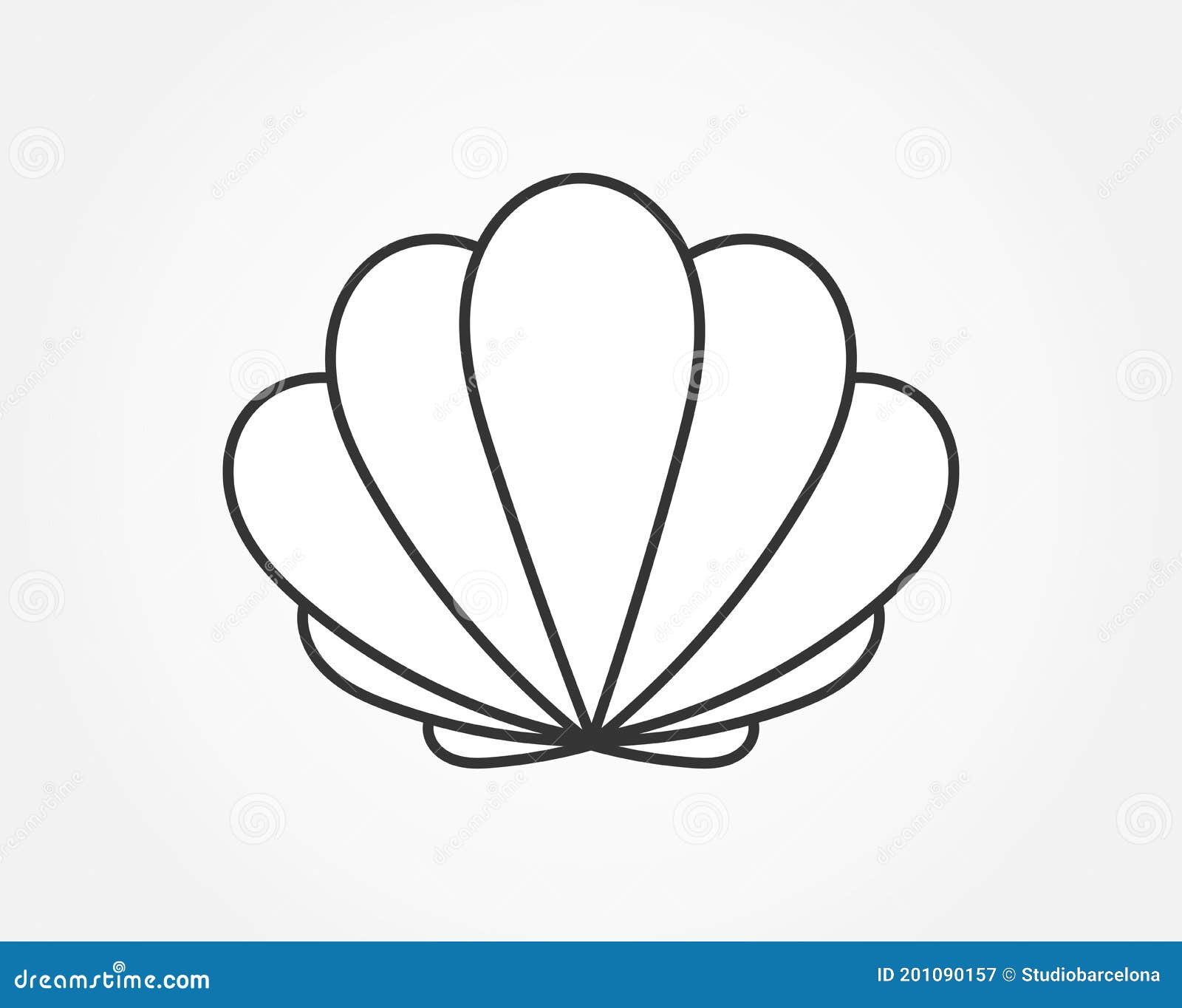 Sea shell symbol icon stock vector. Illustration of clamshell - 201090157