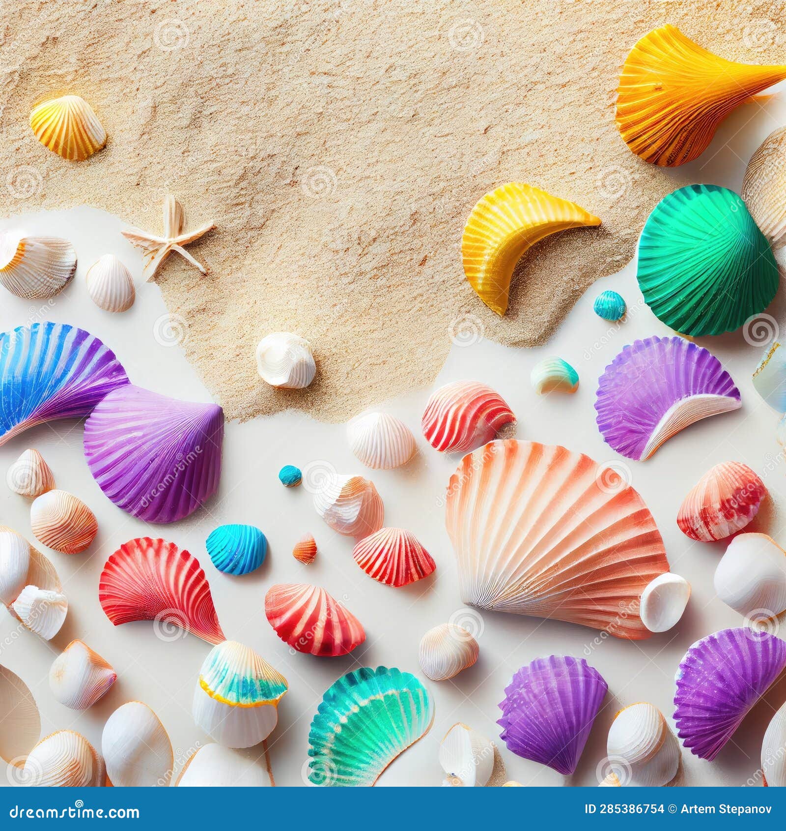 Sea Shell Texture Background, Colorful Seashell Pattern, Sea Shells on ...