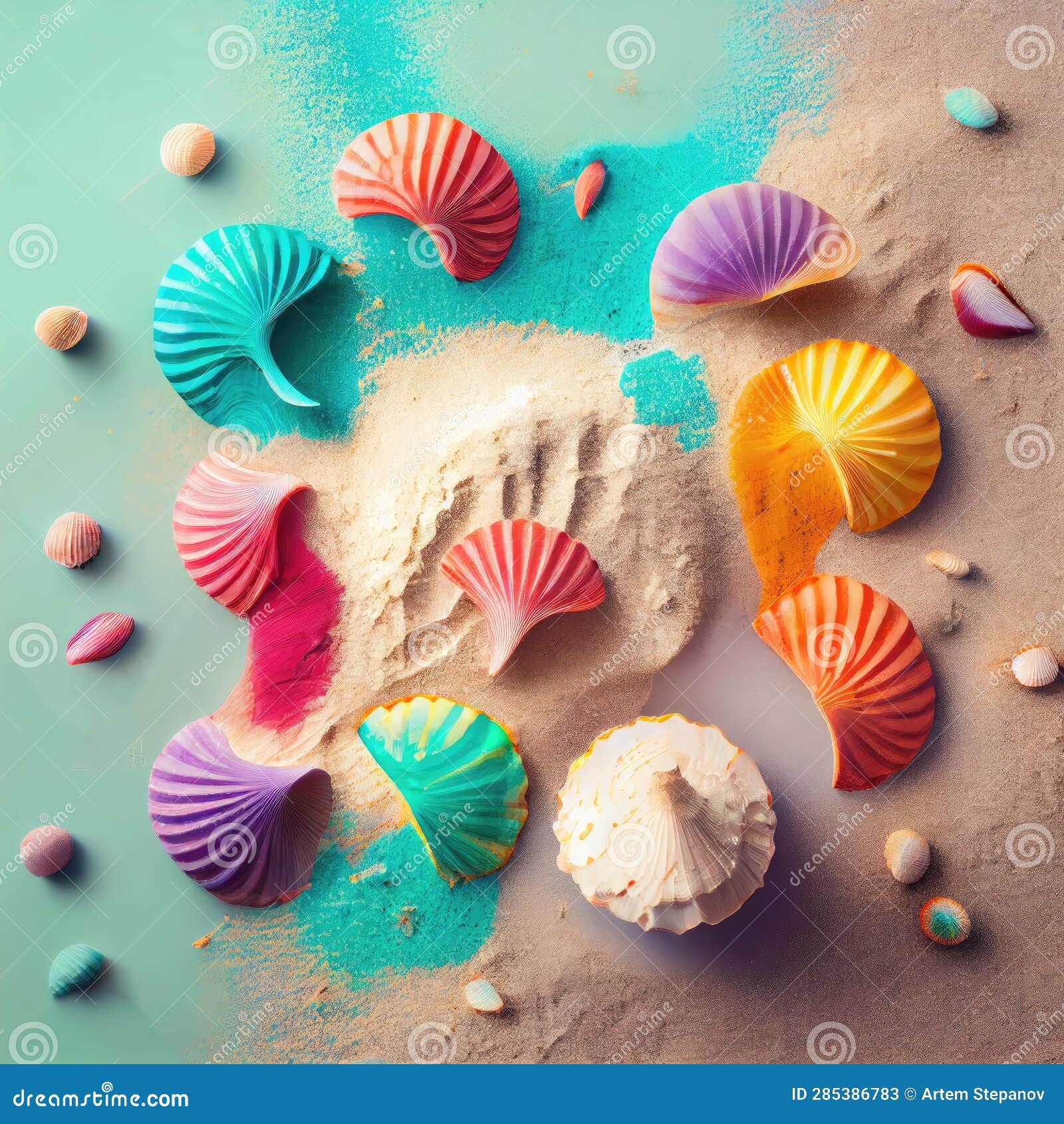 Sea Shell Texture Background, Colorful Seashell Pattern, Sea Shells on ...