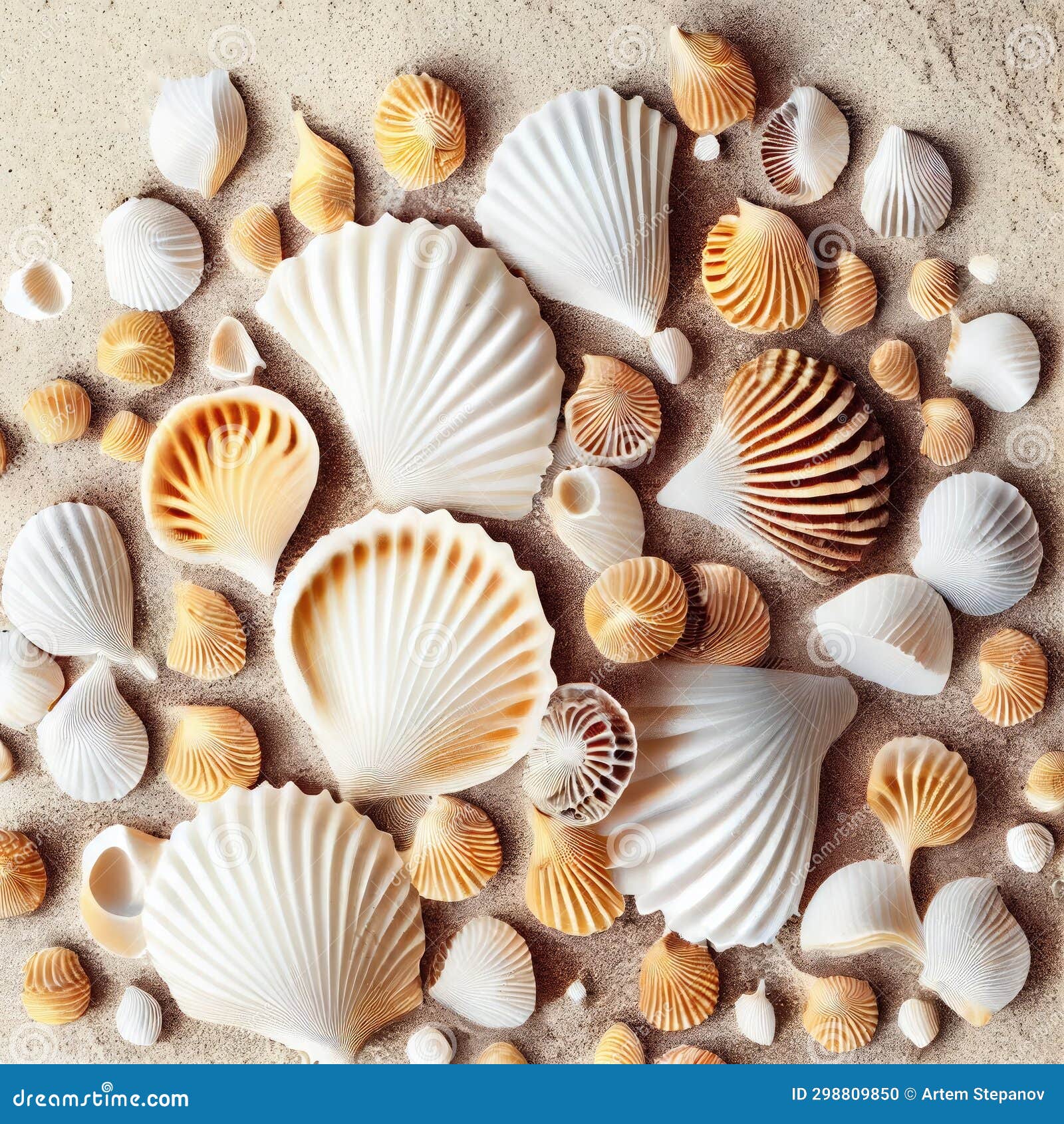 Sea Shell Texture Background, Colorful Seashell Pattern, Sea Shells on ...