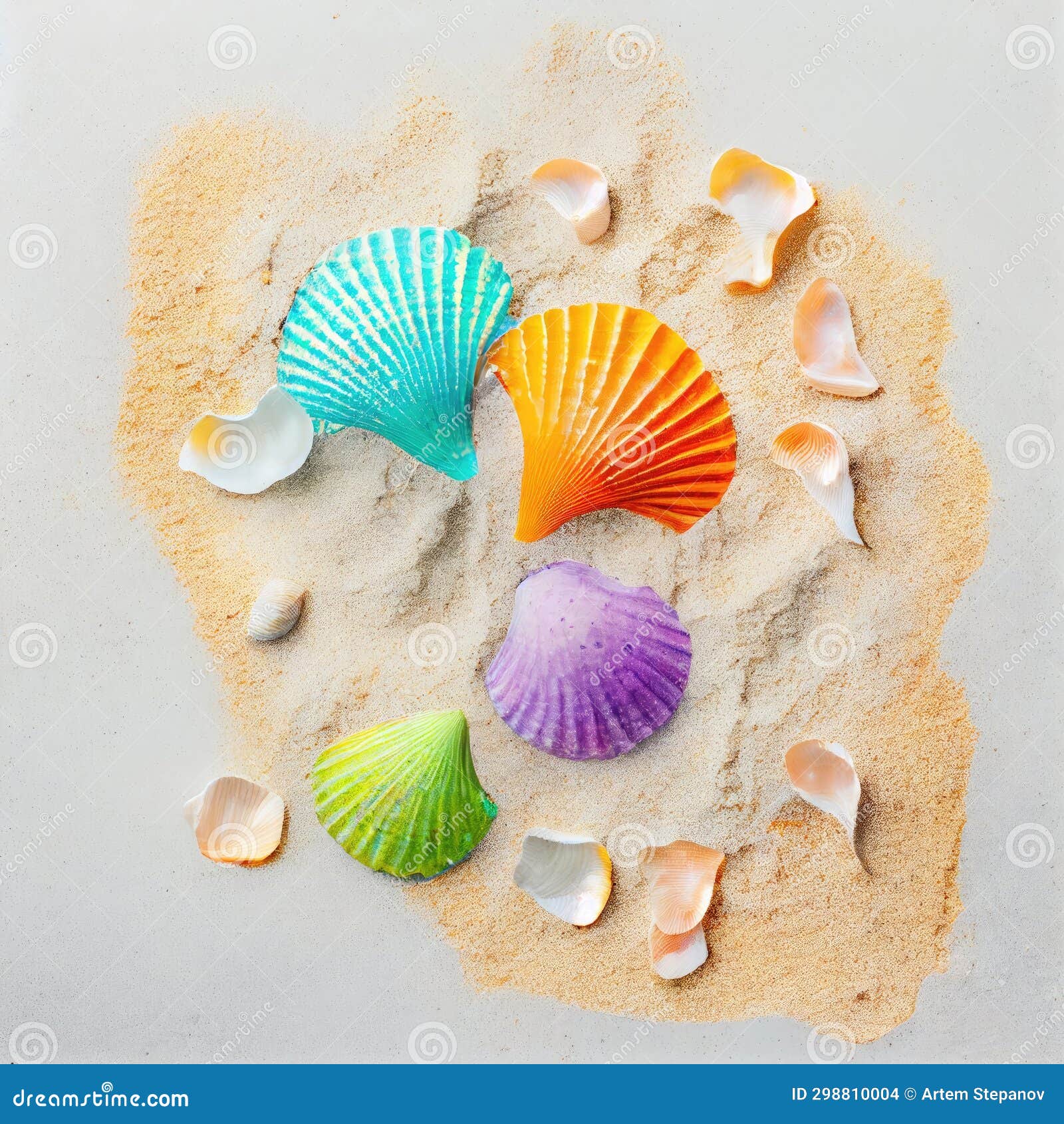 Sea Shell Texture Background, Colorful Seashell Pattern, Sea Shells on ...