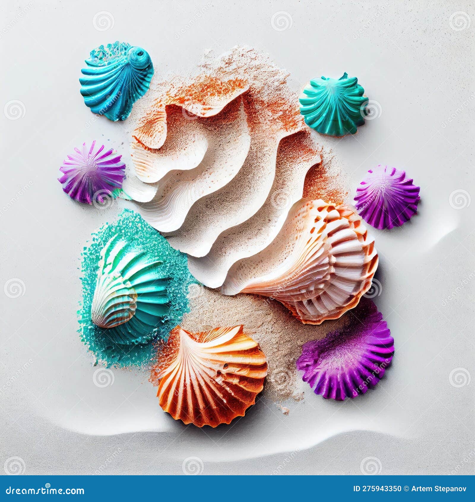 Sea Shell Texture Background, Colorful Seashell Pattern, Sea Shells on ...