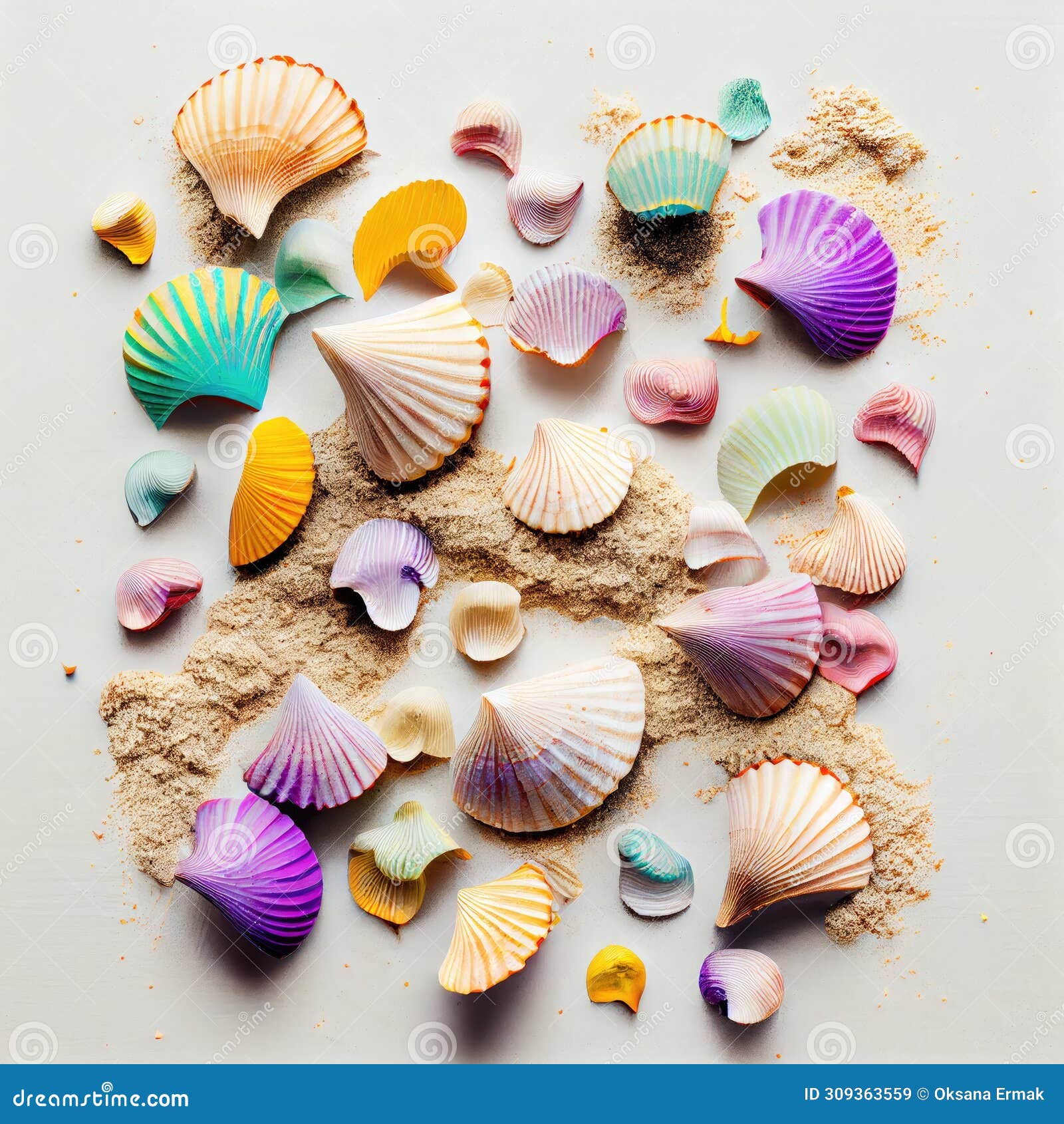 Sea Shell Texture Background, Colorful Seashell Pattern, Sea Shells on ...