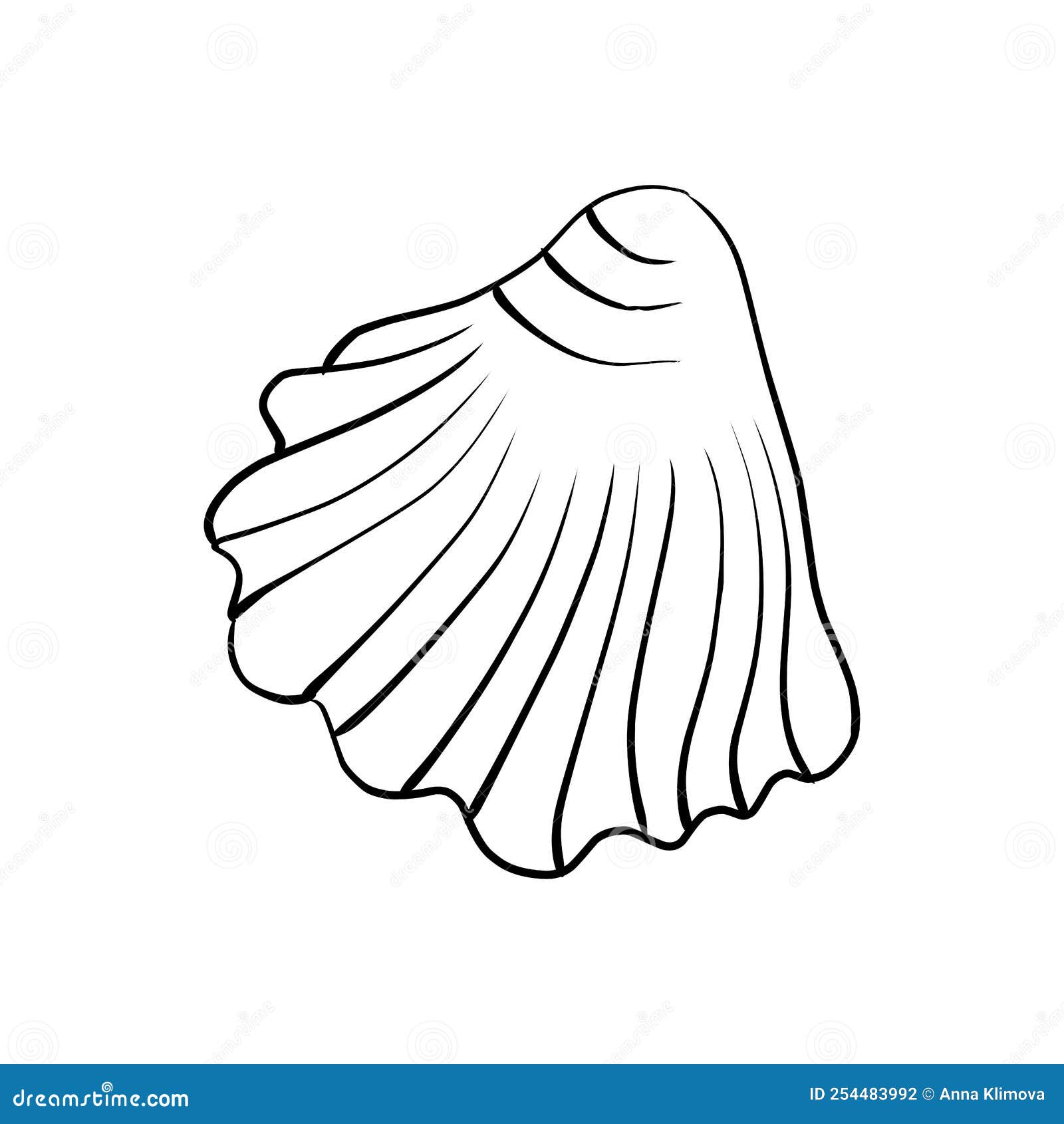 Sea Shell - Vector Cartoon Illustration in Doodle Style Stock Vector ...