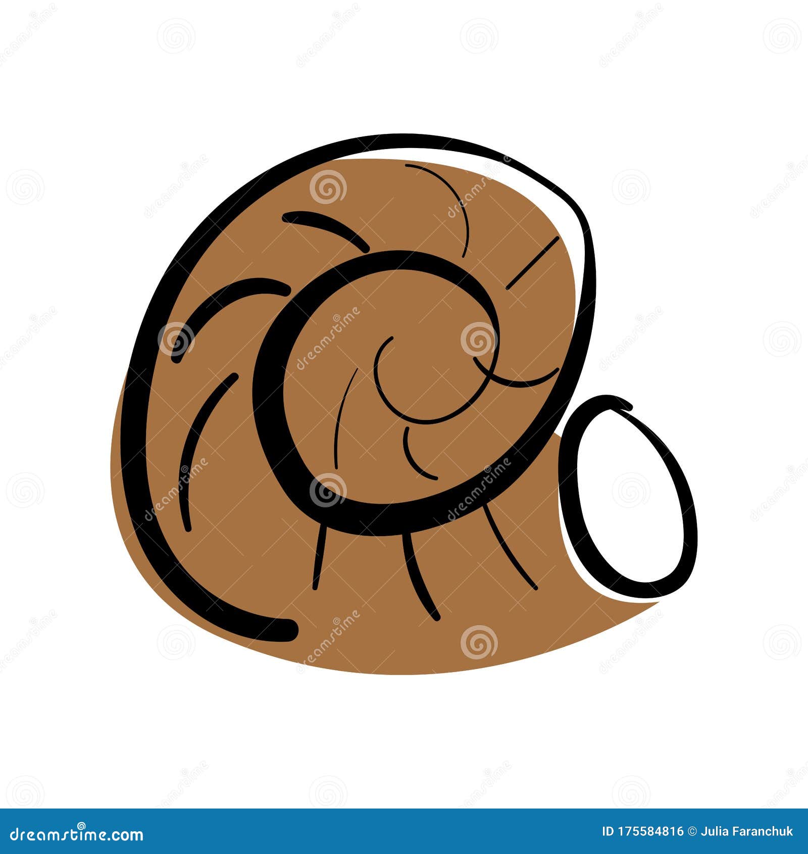 Sea Shell. Vector Doodle Illustration Stock Illustration - Illustration ...