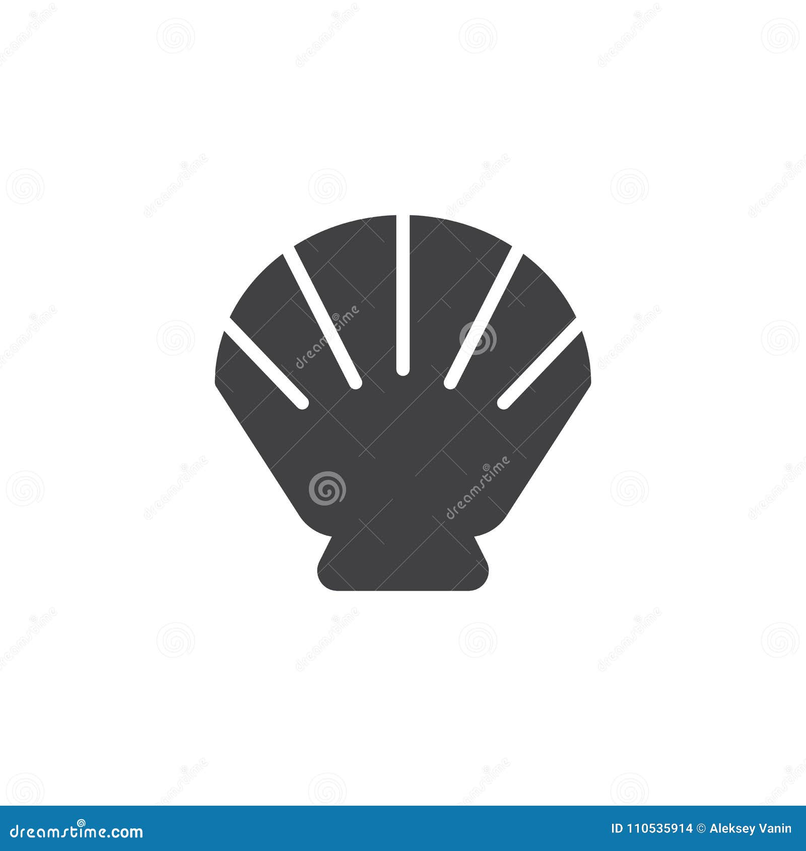 Sea shell vector icon stock vector. Illustration of seashell - 110535914