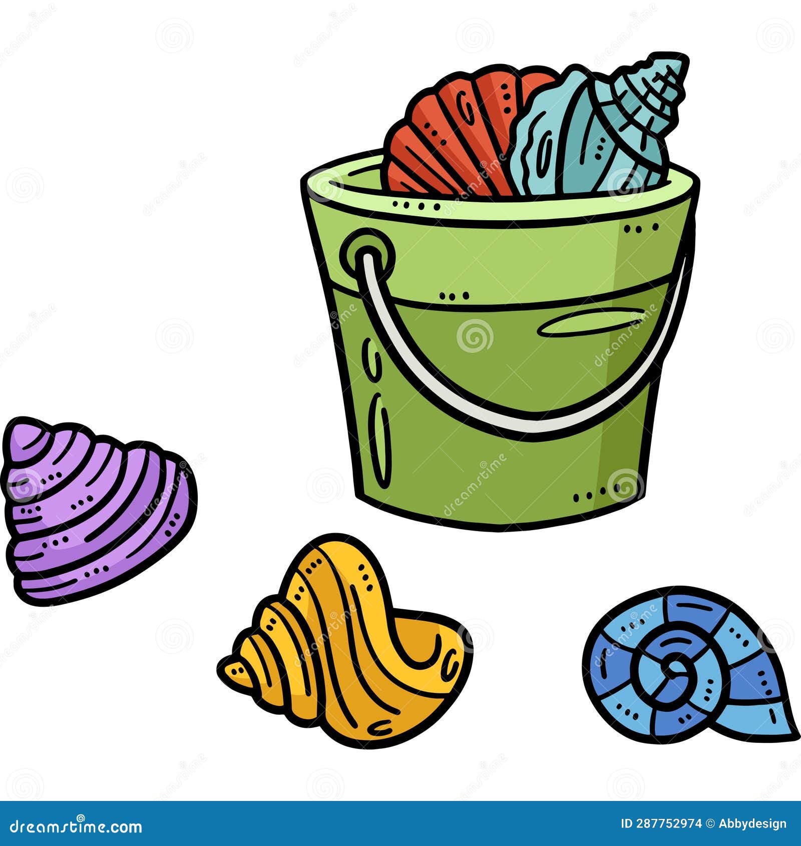 Sea Shells Cartoon Colored Clipart Illustration Stock Vector ...