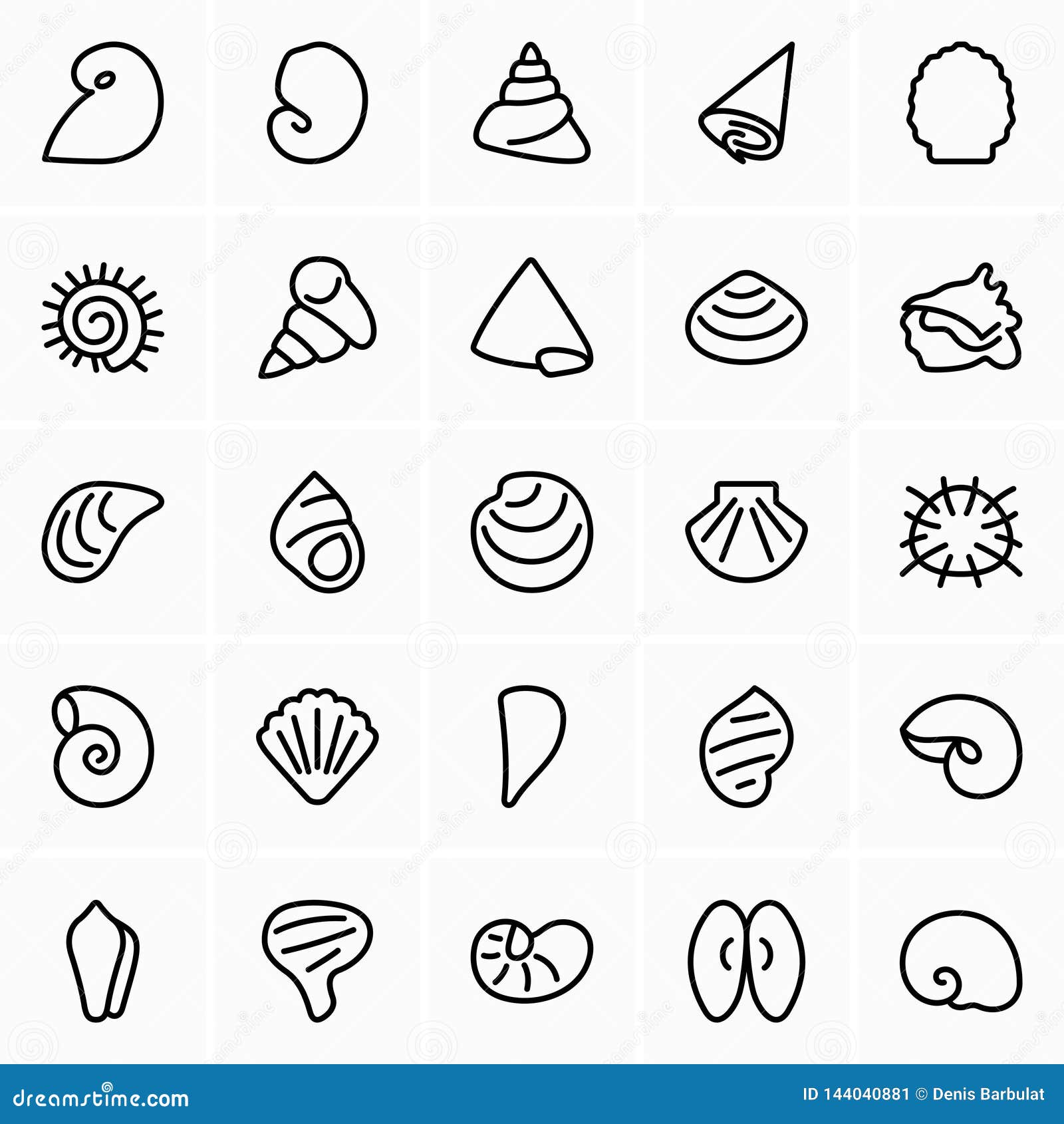 Sea shells icon stock vector. Illustration of food, underwater - 144040881