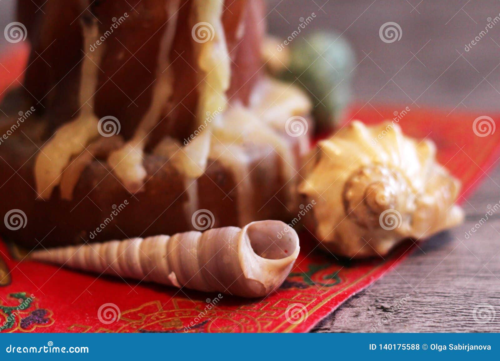Sea Shells and Old Candle, the Topic of Feng Shui Stock Photo - Image ...