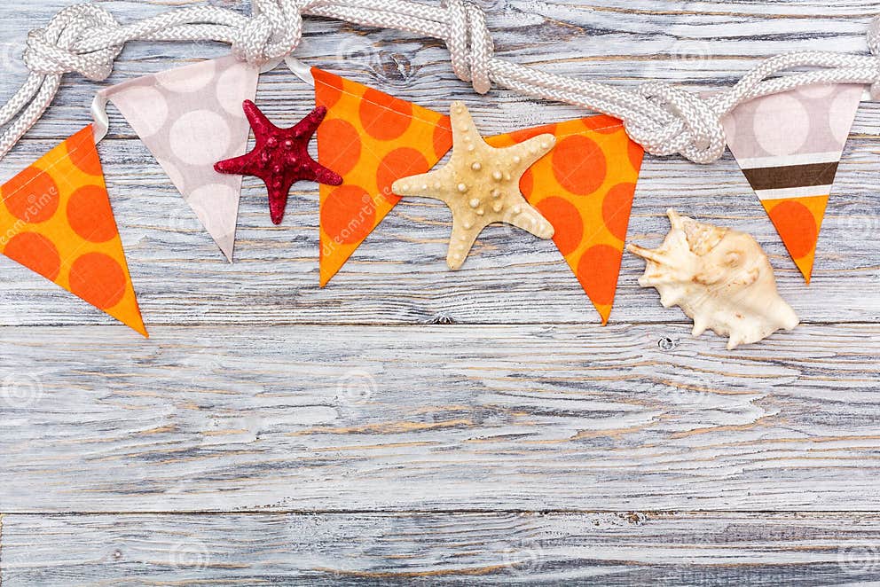 Sea Shells and Rope on Old Boards Stock Photo - Image of wood, people ...