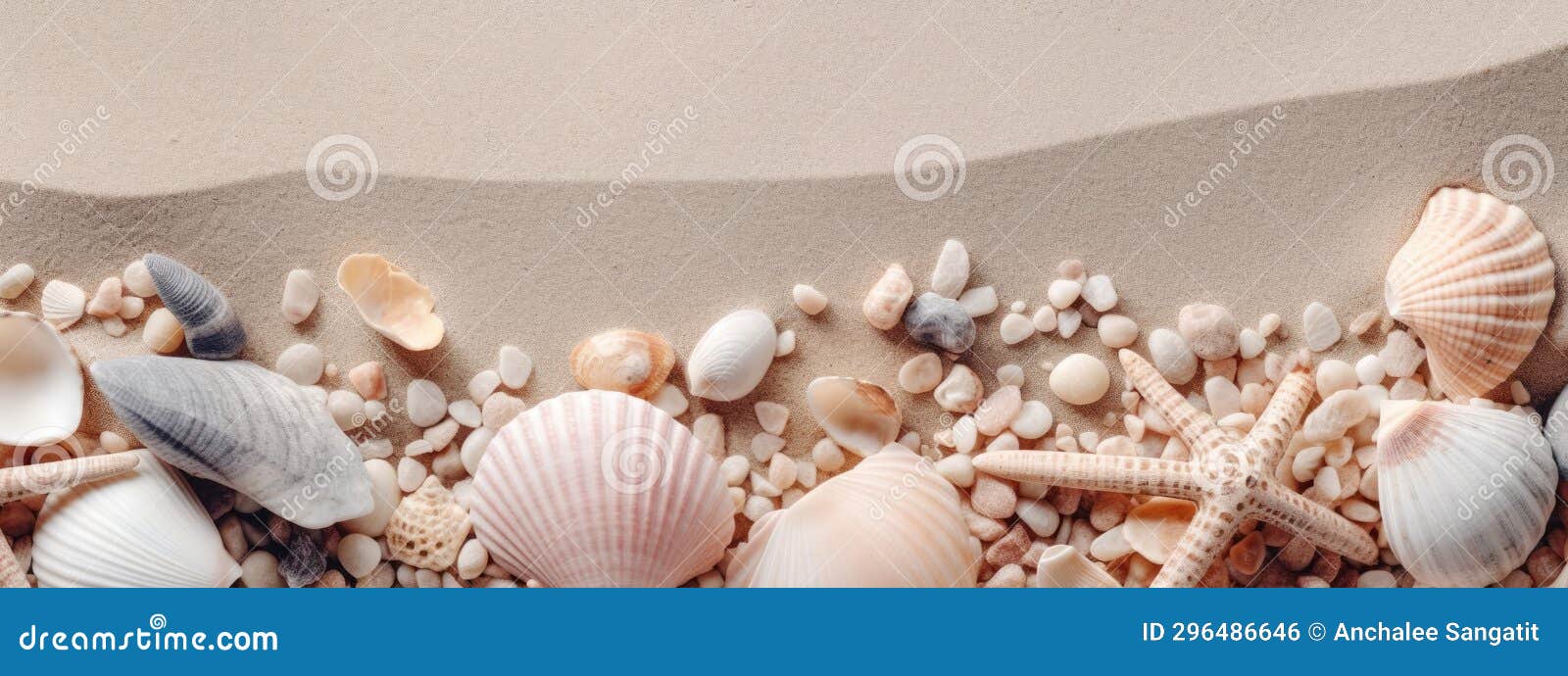 Sea Shells with Sand As Background V1 Stock Illustration - Illustration ...