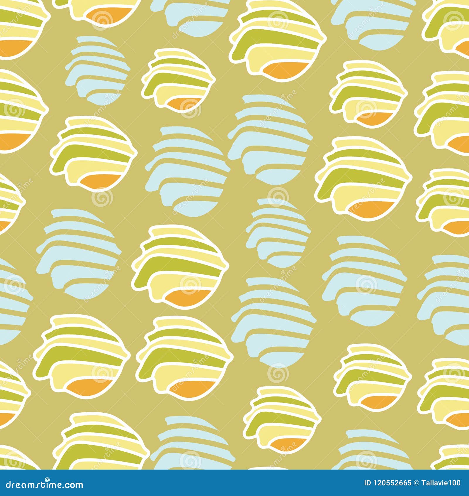 Sea Shells-Spa in the Country. Seamless Repeat Pattern Stock Vector ...