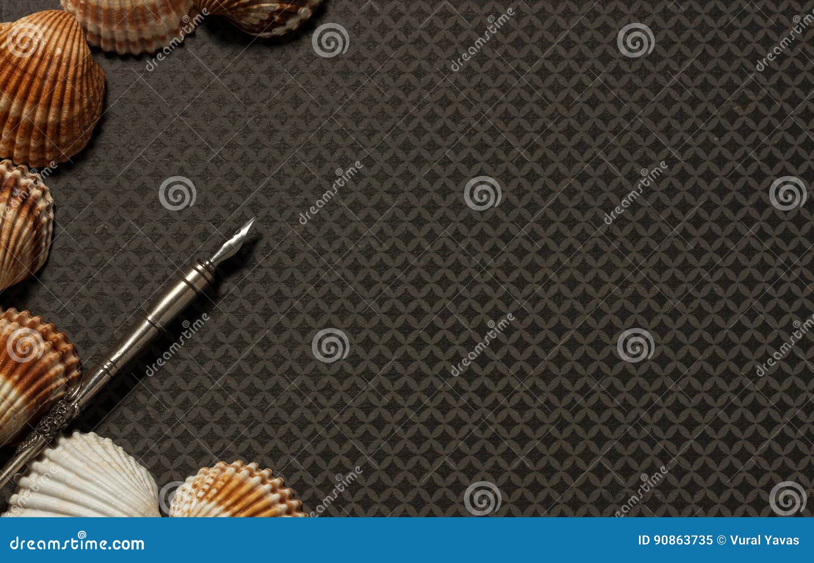 Sea Shells and Travel Notes Stock Image - Image of fountain, border ...