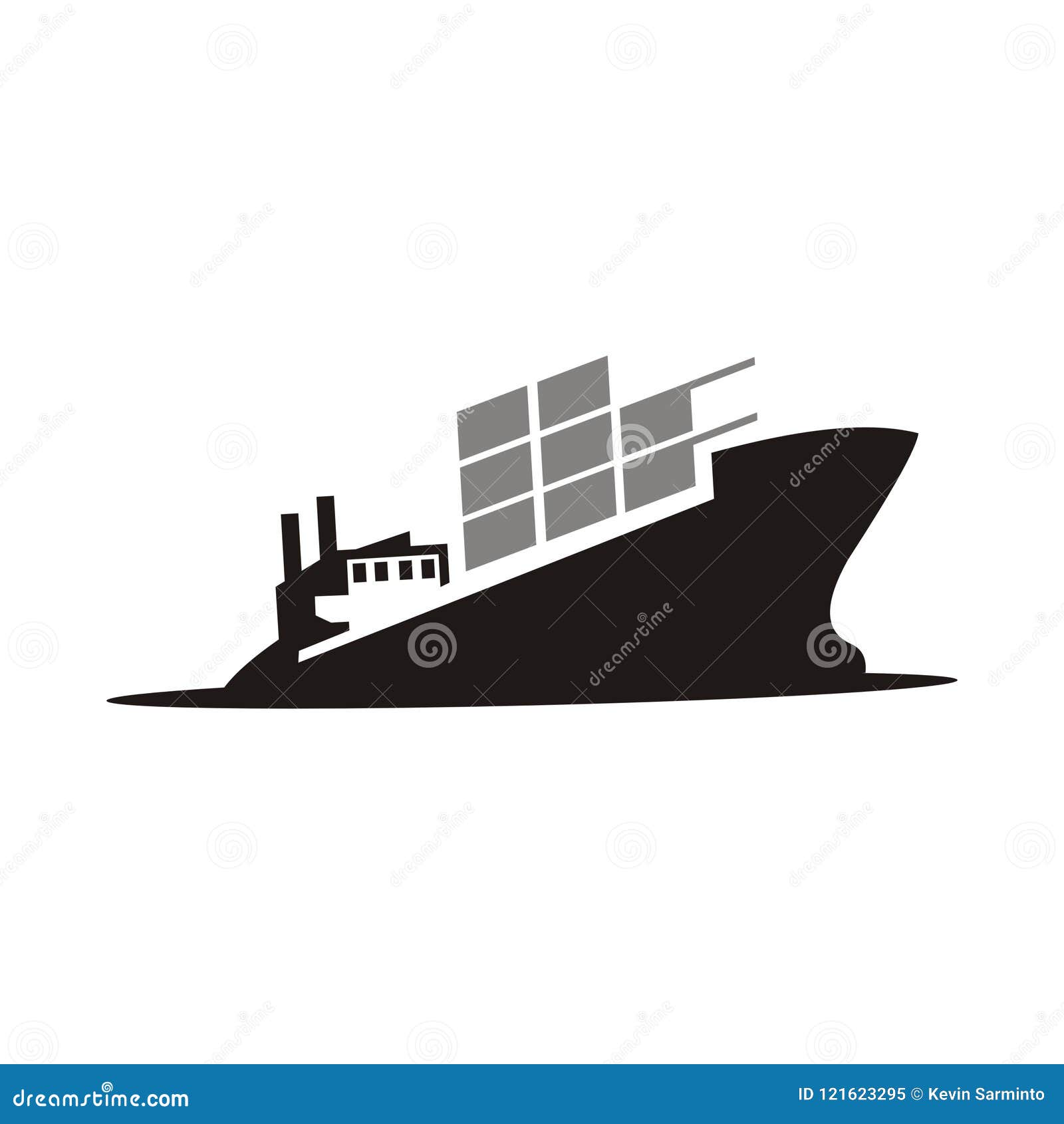 Sea Ship Cargo Vector Illustration : Stock Vector - Illustration of ...