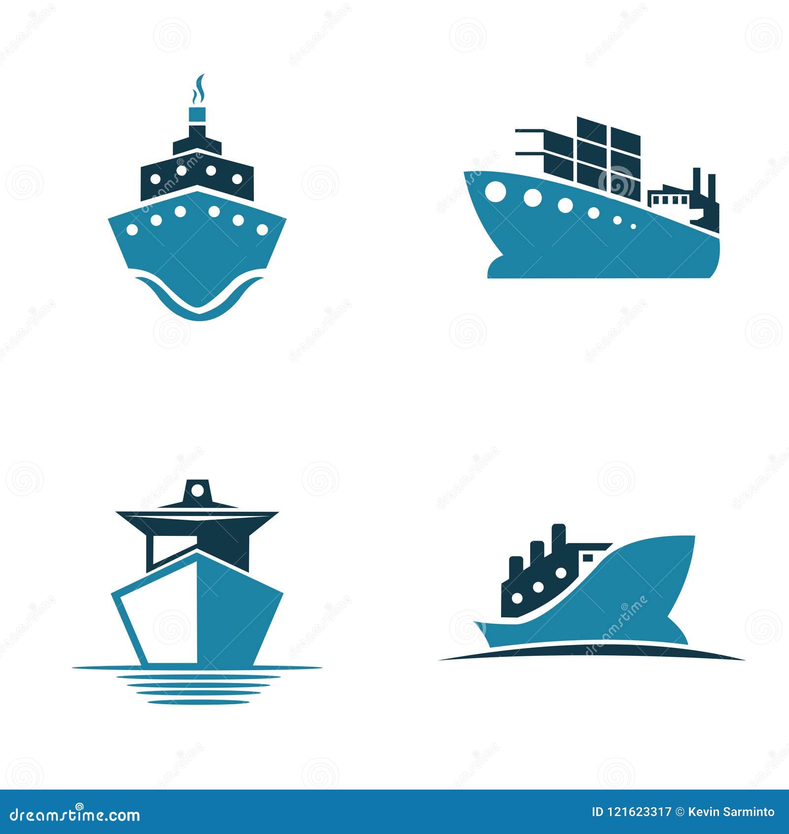 Sea Ship Cargo Vector Illustration : Stock Vector - Illustration of ...