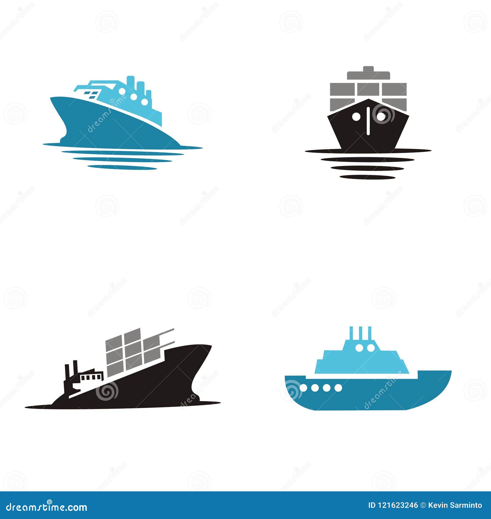 Sea Ship Cargo Vector Illustration : Stock Vector - Illustration of ...