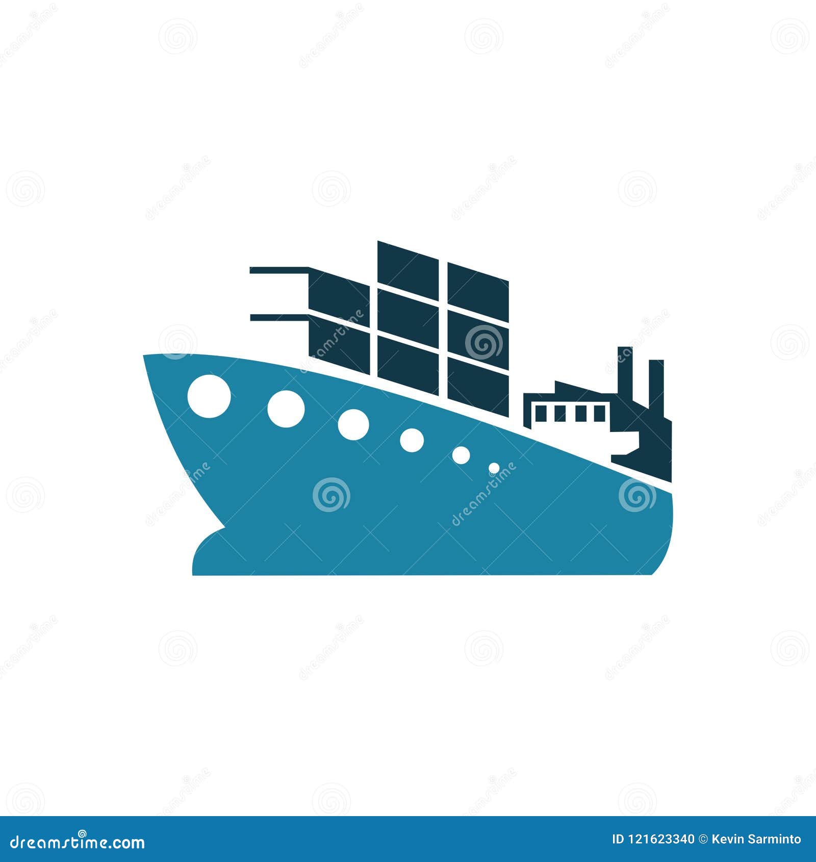 Sea Ship Cargo Vector Illustration : Stock Vector - Illustration of ...