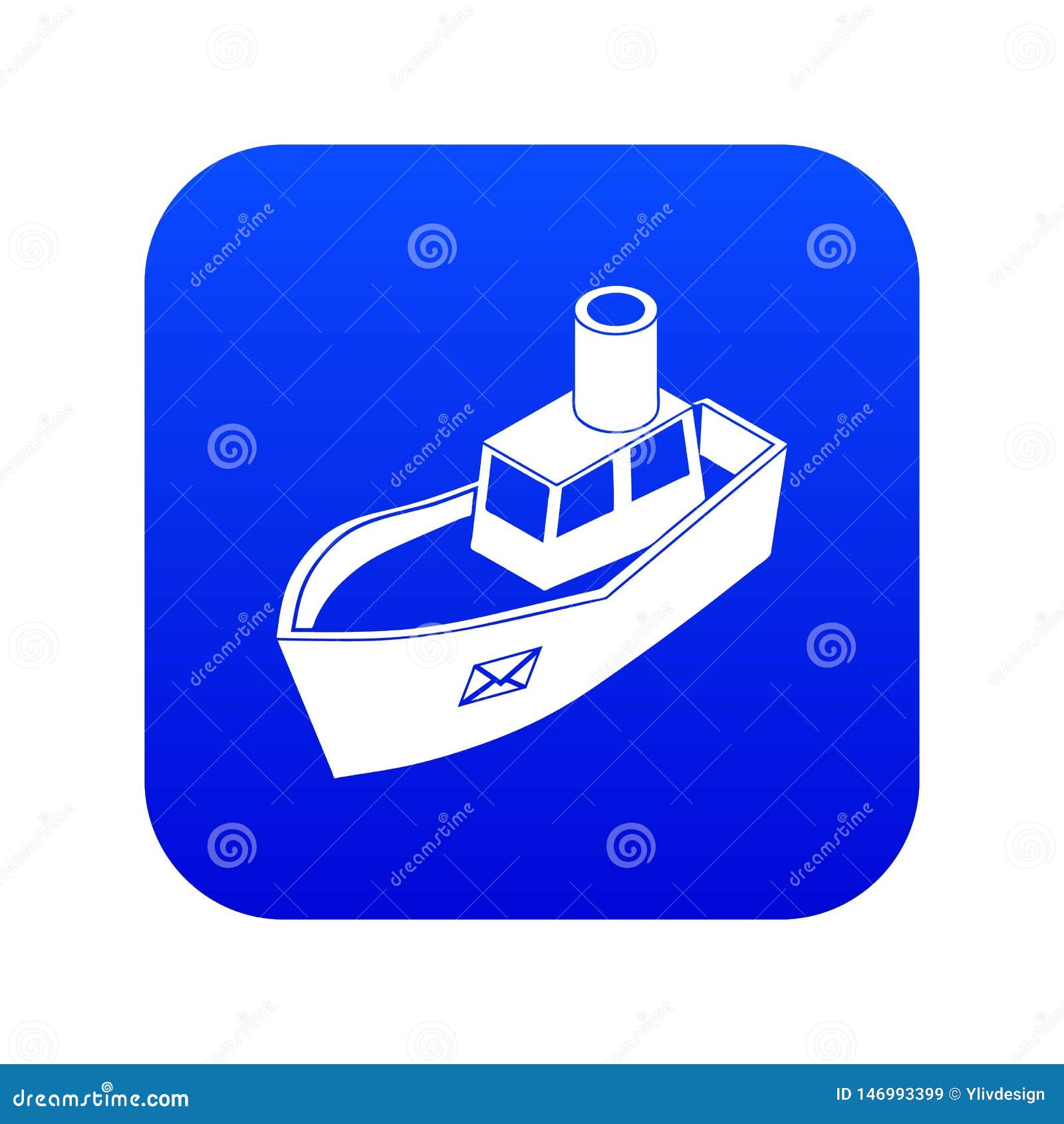 Sea Ship Delivery Icon Blue Vector Stock Vector - Illustration of port ...