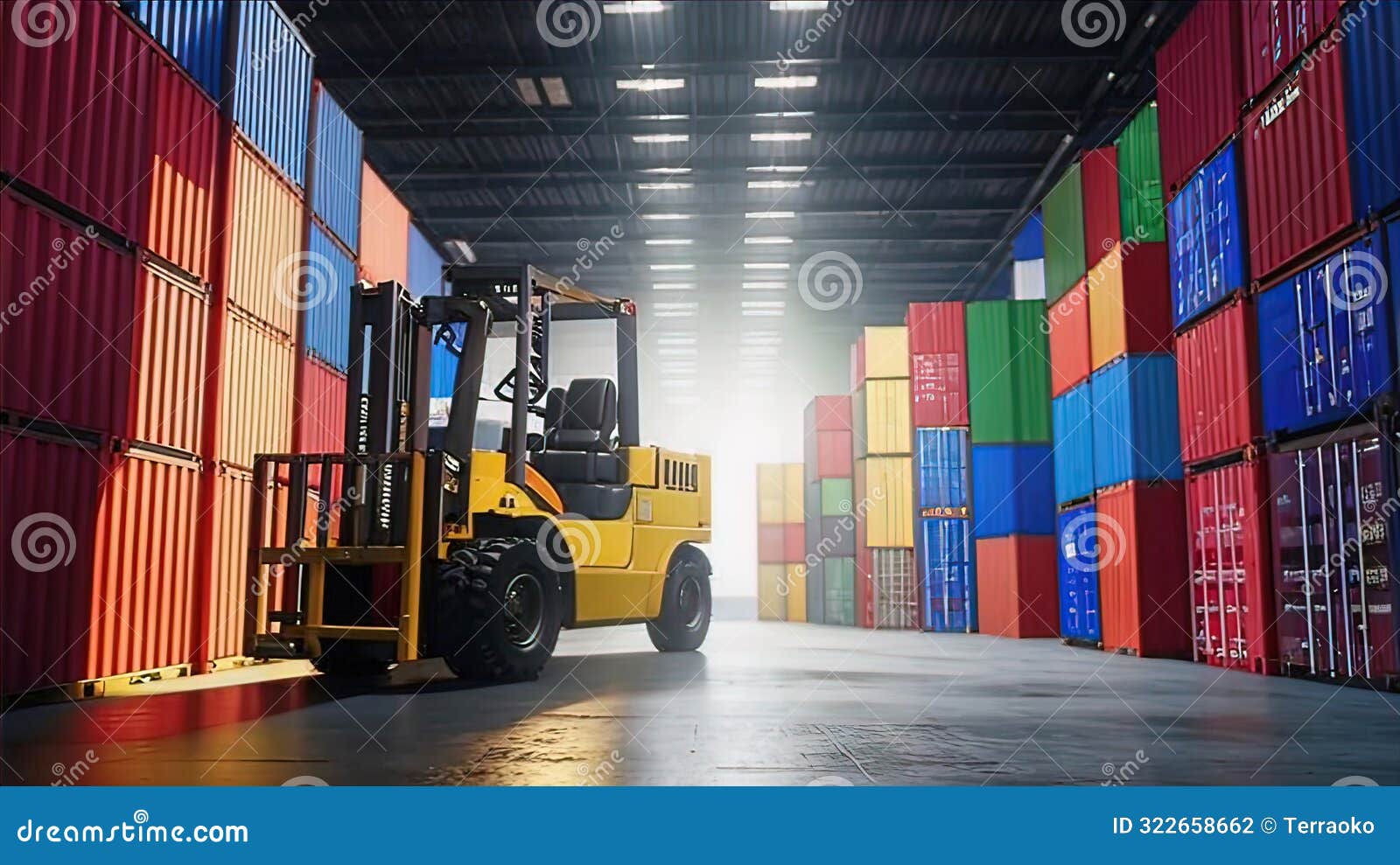 Sea ??shipping Containers on a Loading Platform in a Port with Space ...
