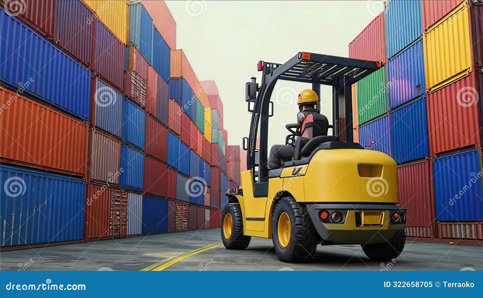 Sea ??shipping Containers on a Loading Platform in a Port with Space ...